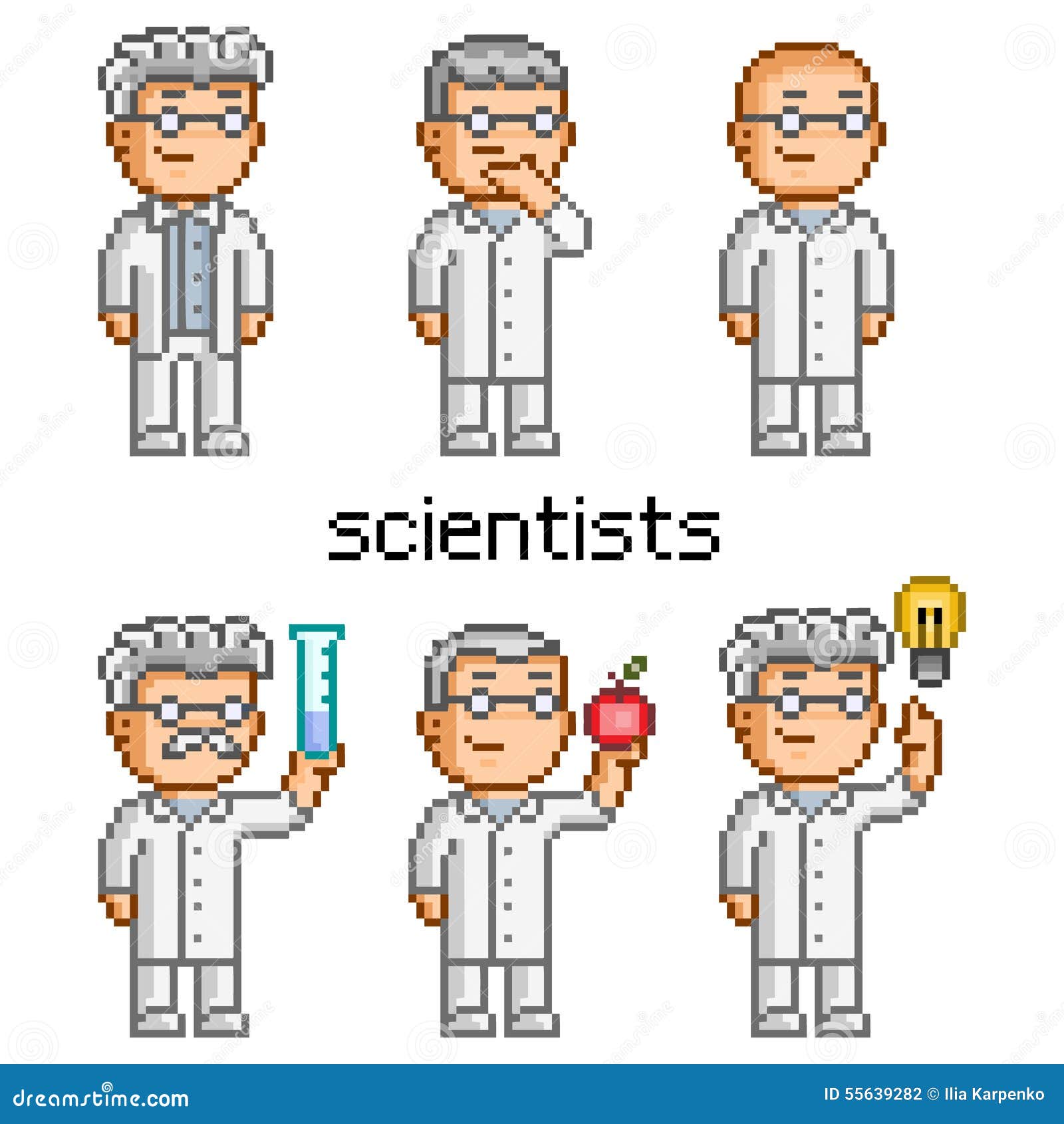 Vector Pixel Art Scientist. Doctor, Professor Stock Vector ...