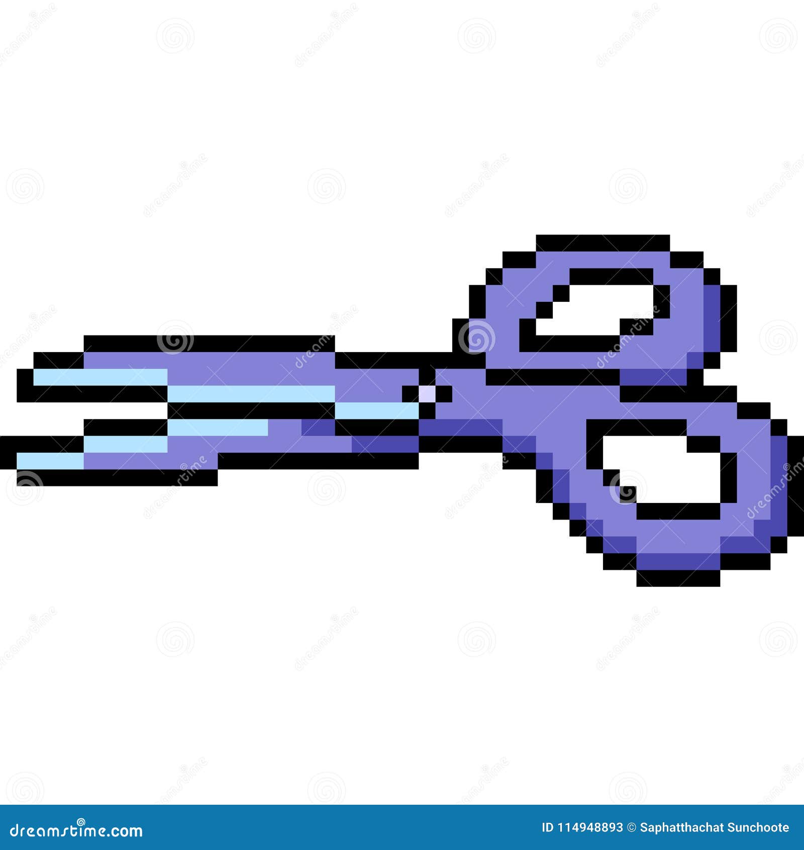 Vector pixel art scissors stock vector. Illustration of pixel - 114948893