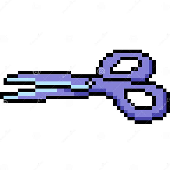 Vector pixel art scissors stock vector. Illustration of pixel - 114948893