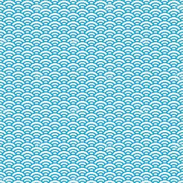 Vector Pixel Art Seamless Pattern of Minimalistic Blue Color Japanese ...