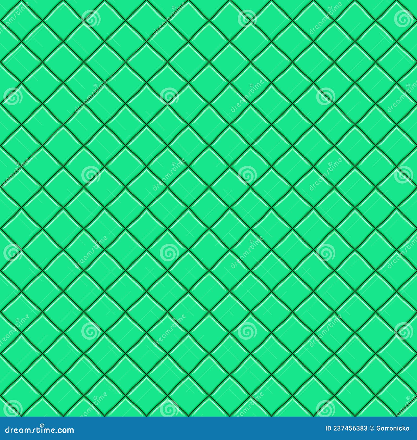 Vector Pixel Art Seamless Pattern of Minimalistic Green Rhomboid Tile ...