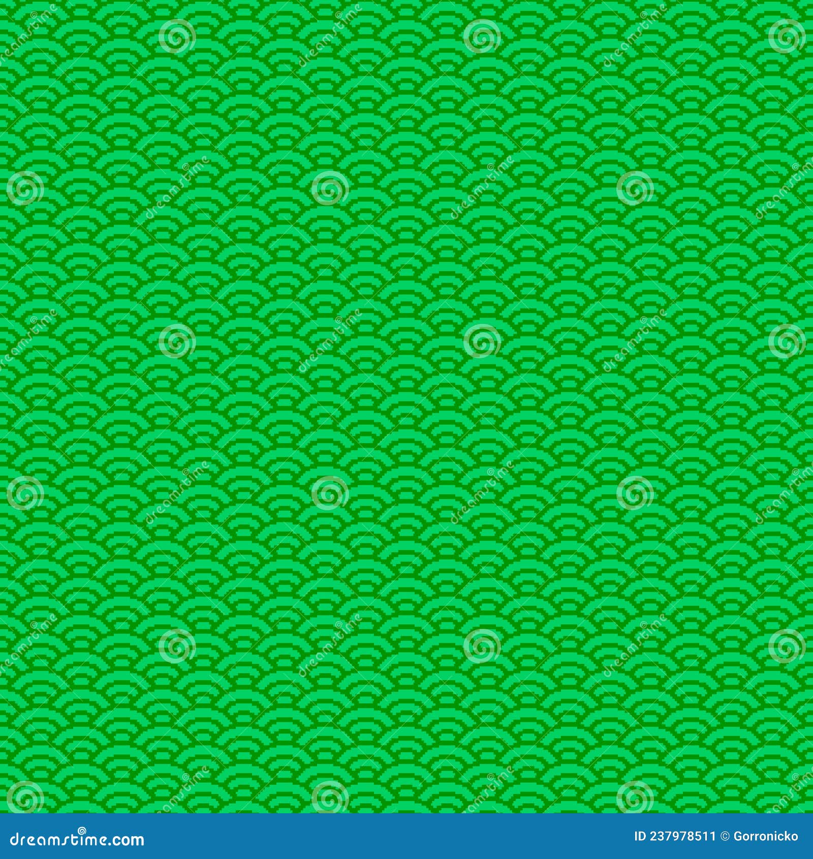 Vector Pixel Art Seamless Pattern of Minimalistic Green Scaly Japanese ...