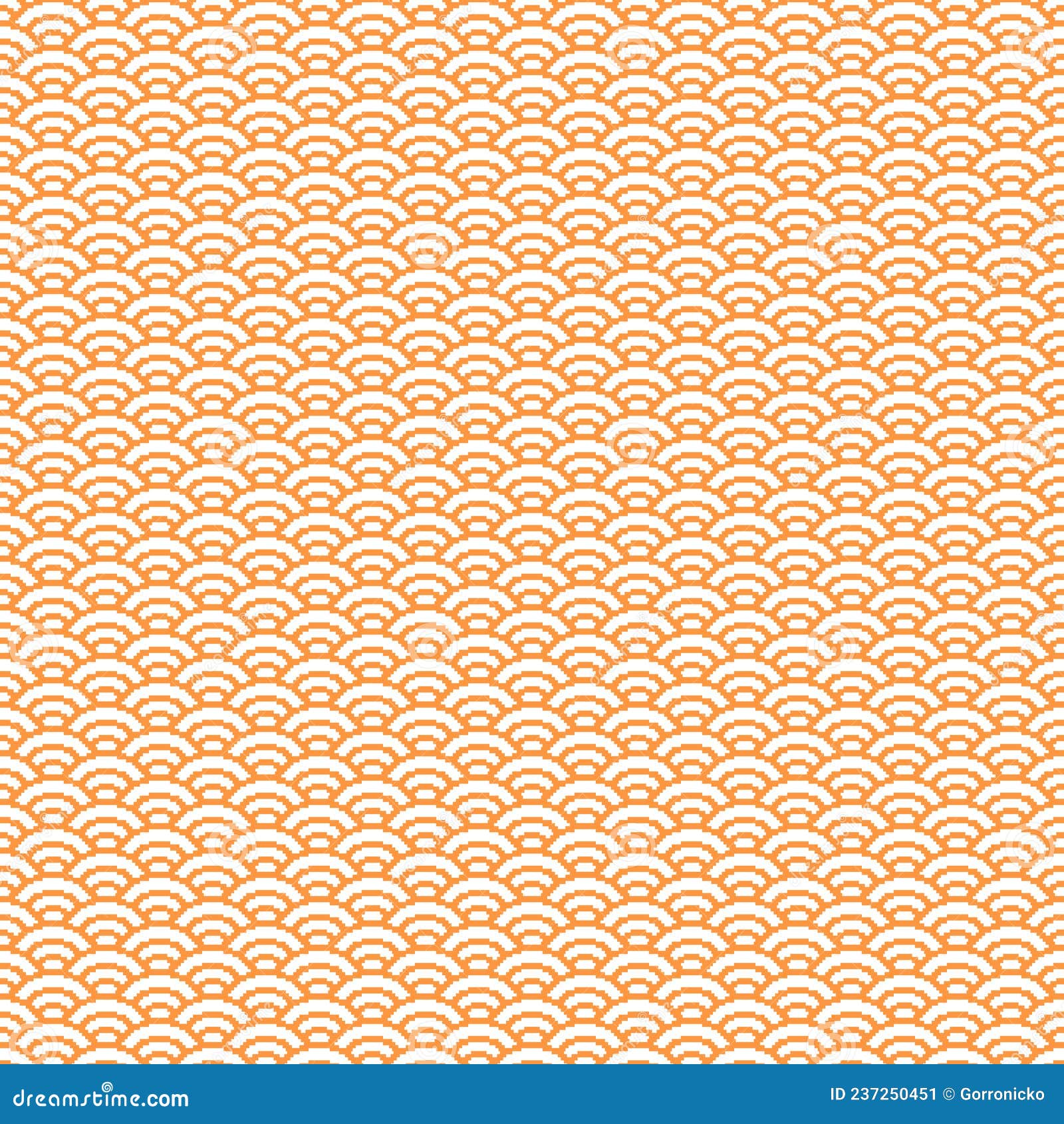 Vector Pixel Art Seamless Pattern of Minimalistic Red or Orange Color ...