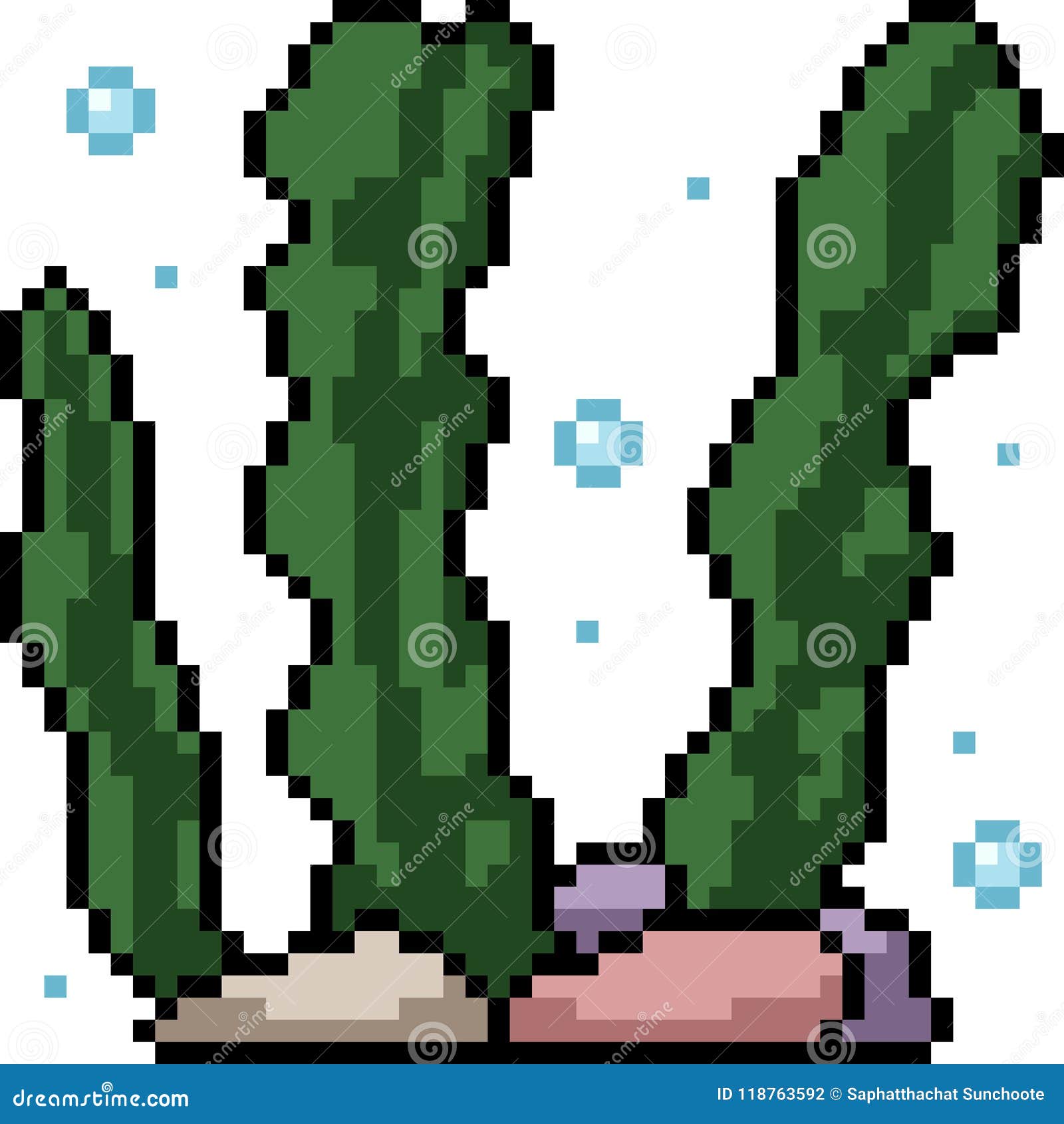 Vector pixel art seaweed stock vector. Illustration of underwater ...