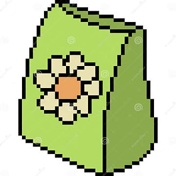 Vector pixel art seed bag stock vector. Illustration of pixel - 105378251