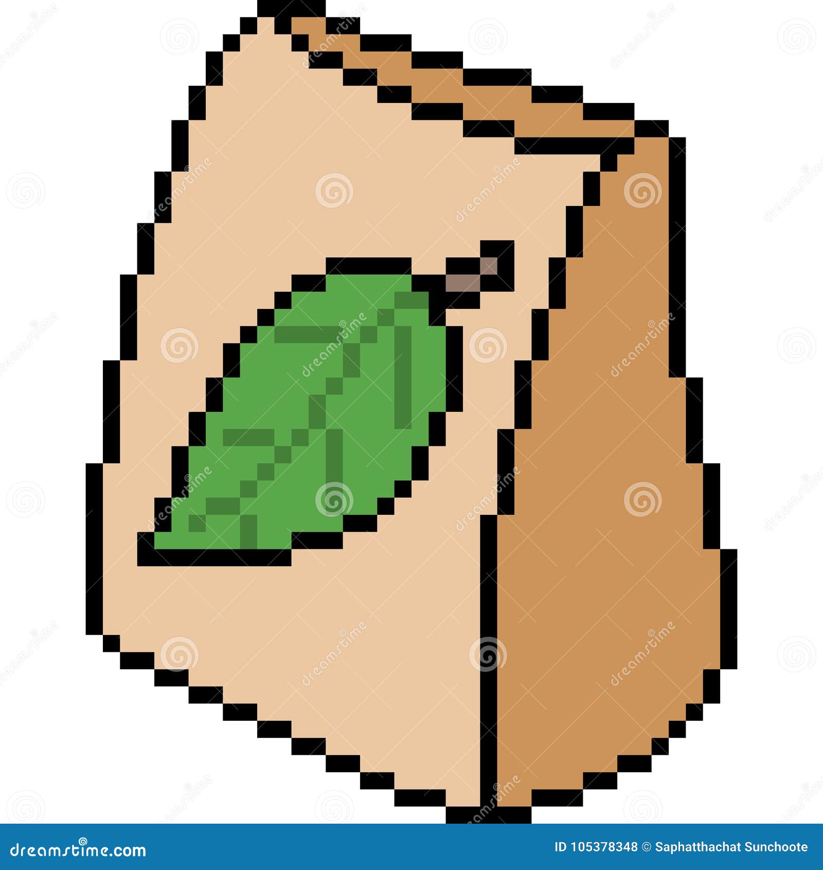 Vector pixel art seed bag stock vector. Illustration of tree - 105378348