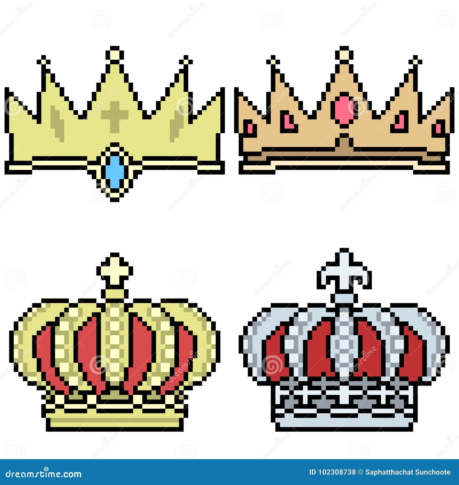 Vector Pixel Art Set Crown | CartoonDealer.com #102308738 Vector Pixel Art Set Crown | CartoonDealer.com #102308738