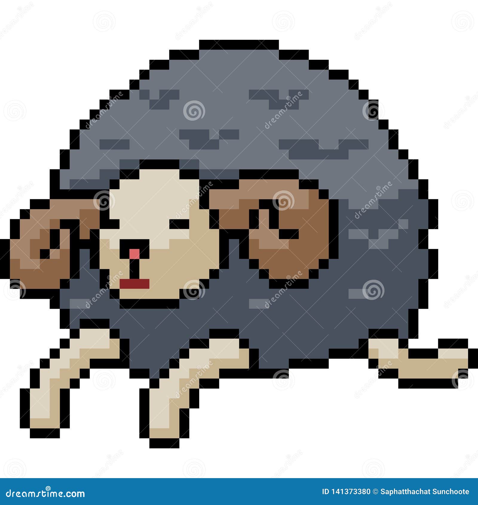 Pixel Sheep Icon Cartoon Vector | CartoonDealer.com #72882529