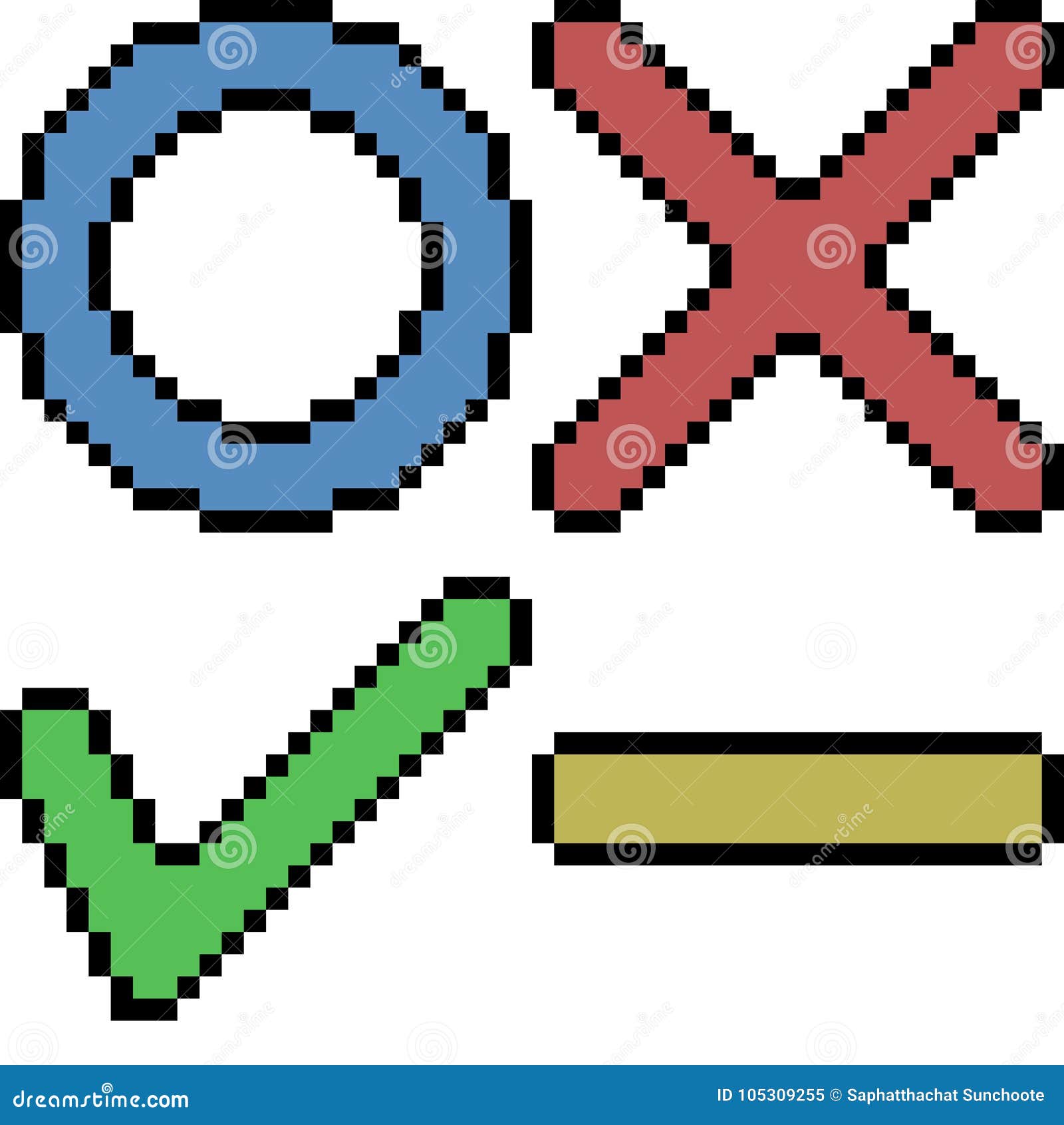 Vector Pixel Art Sign Symbol Stock Vector - Illustration of colorful ...