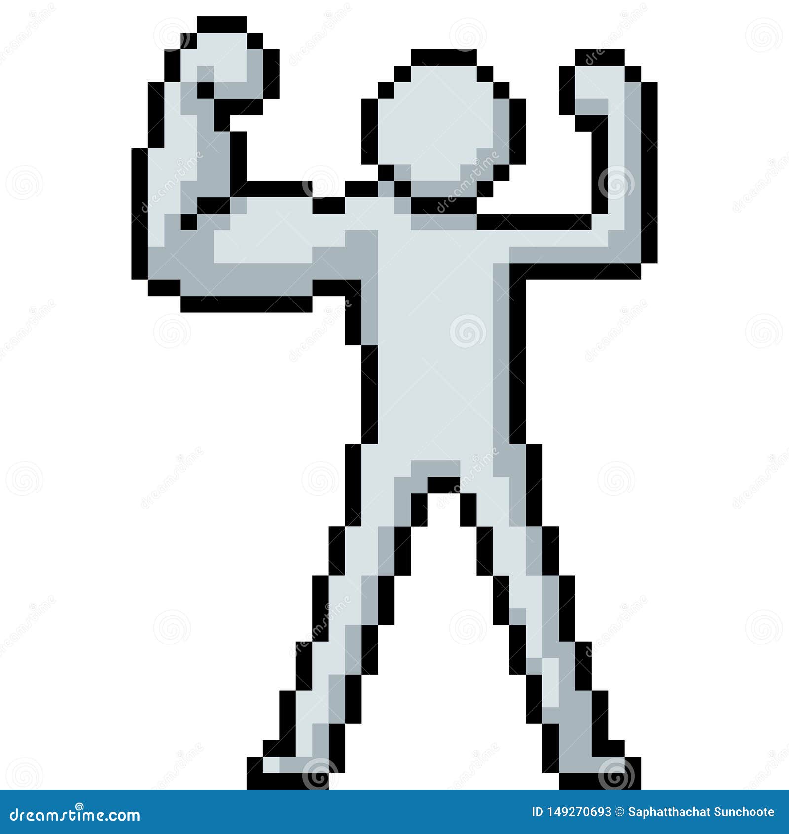 Vector Pixel Art Single Man Stock Vector - Illustration of pixel, white ...