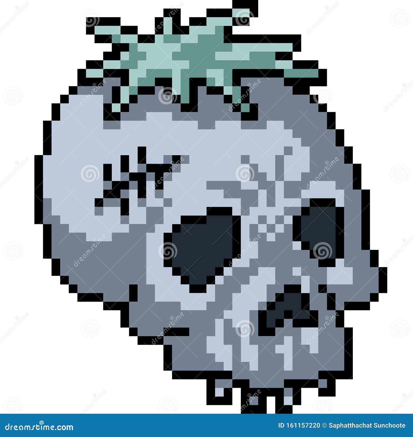 Vector pixel art skull stock vector. Illustration of cartoon - 161157220