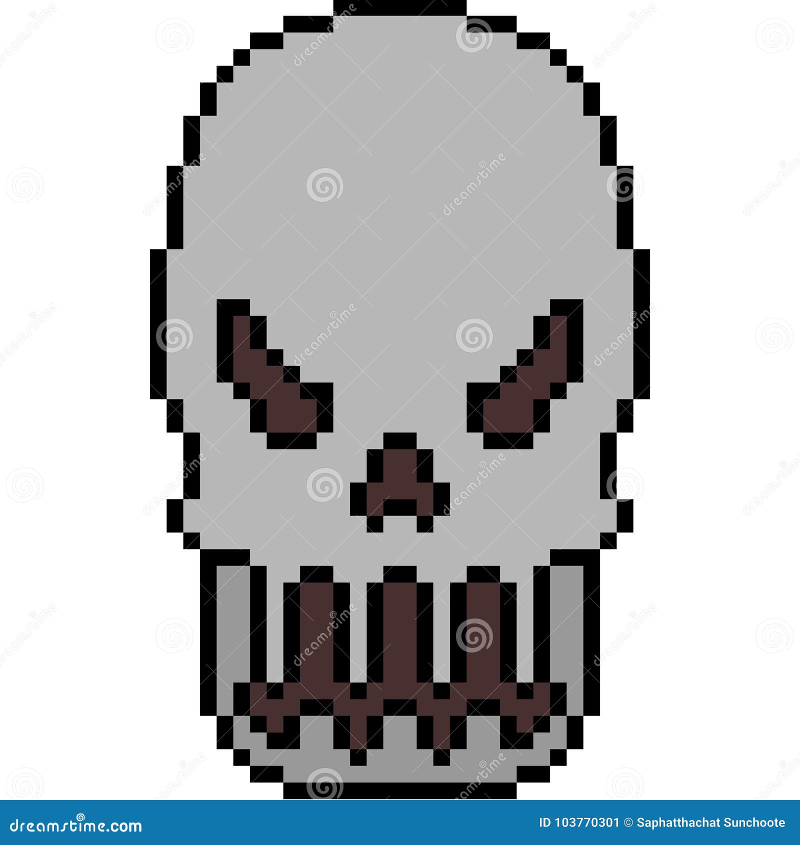 Vector Pixel Art Skull Mask Stock Vector - Illustration of icon ...