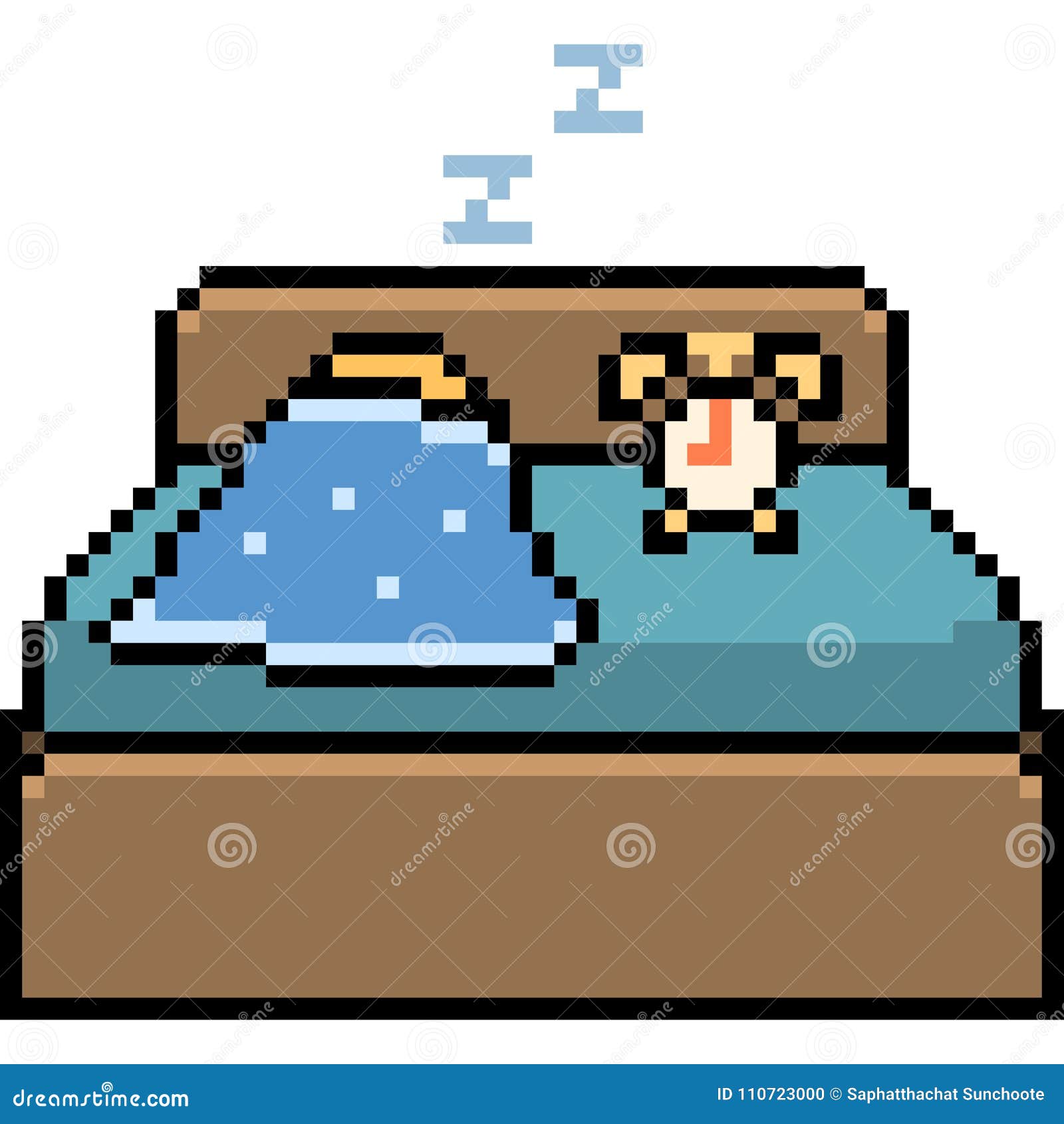 Vector Pixel Art Sleep Late Stock Vector - Illustration of icon ...
