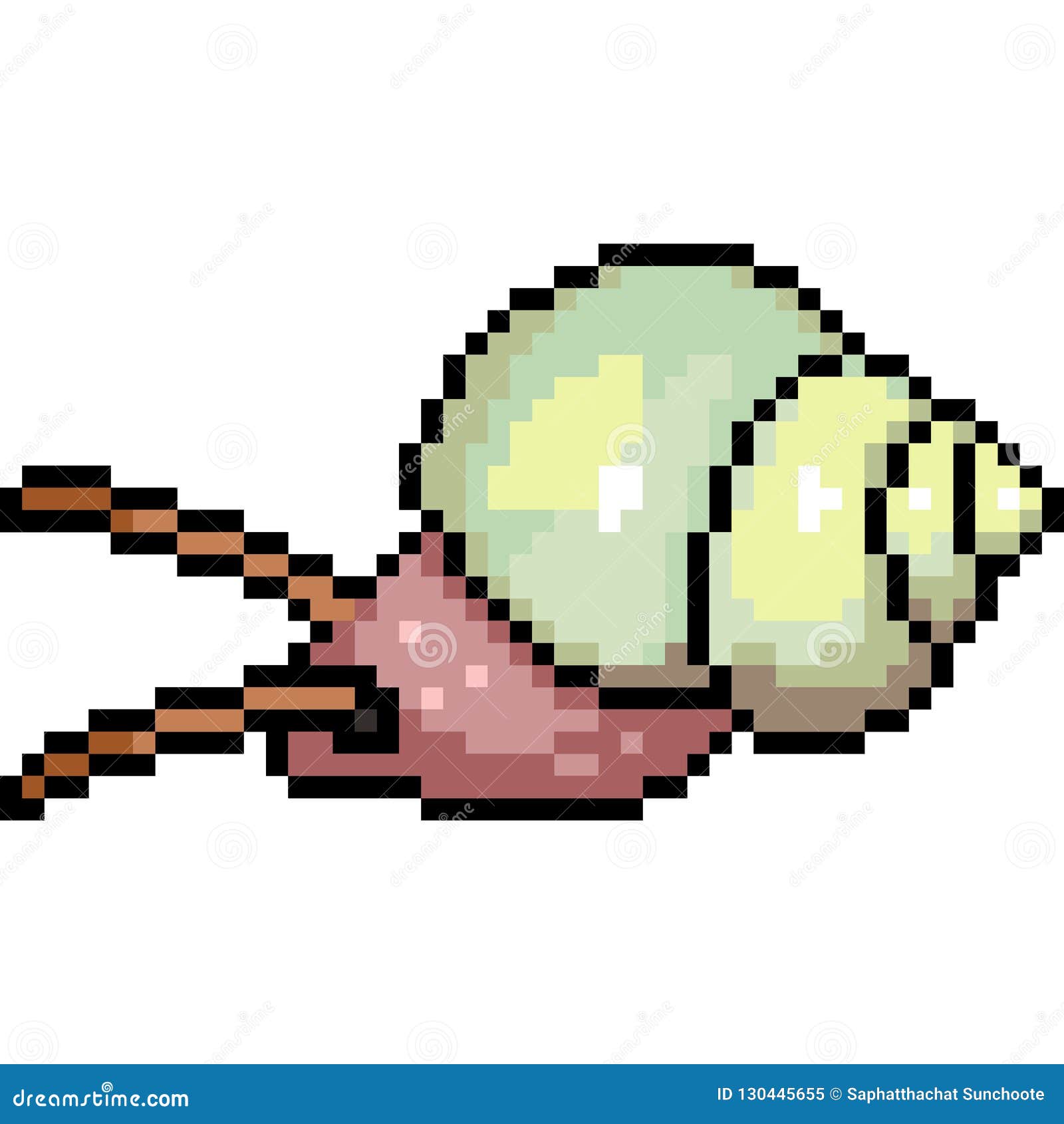 Vector Pixel Art Small Snail Stock Vector - Illustration of pixel ...