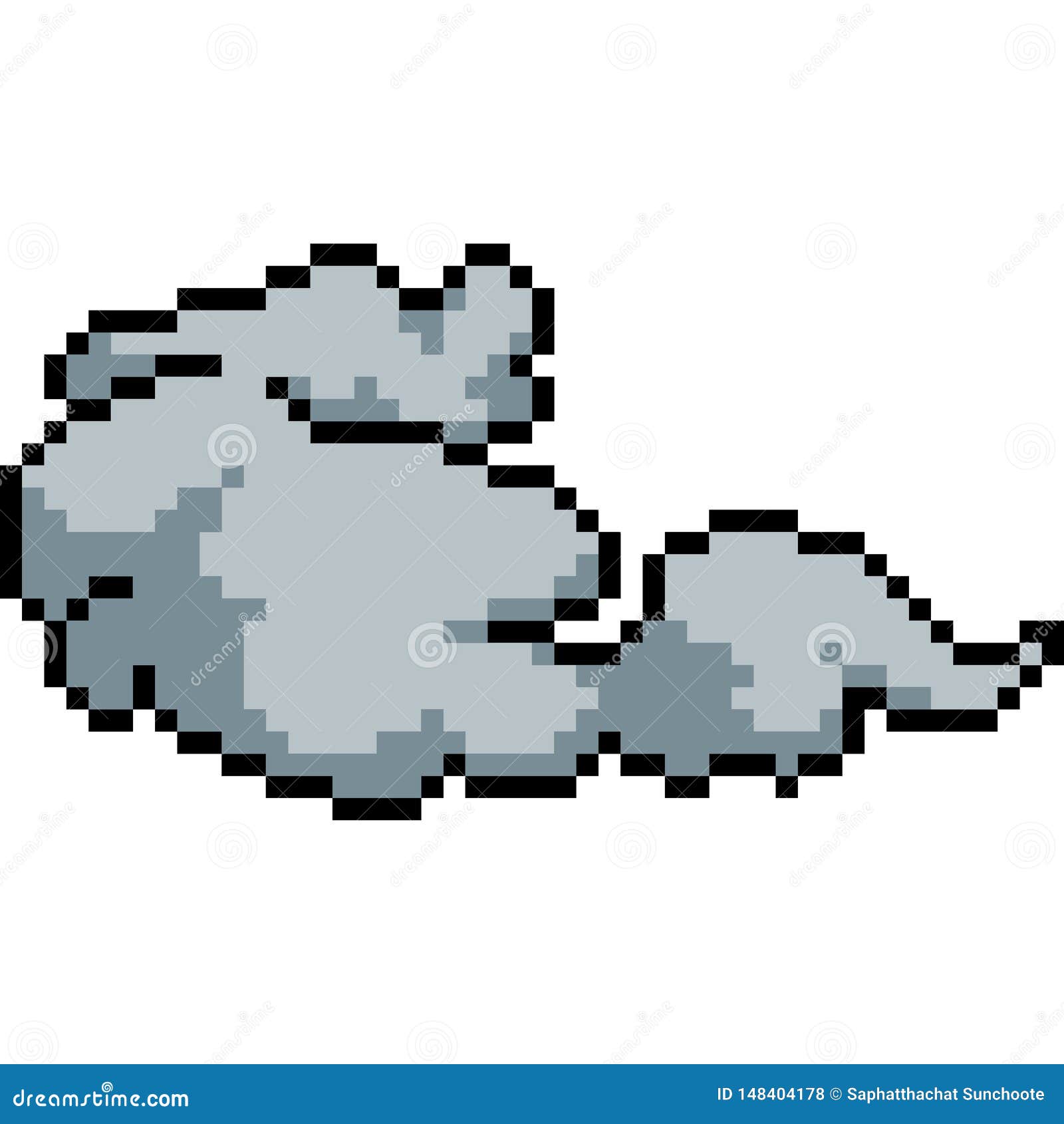 Vector Pixel Art Smoke Cloud Stock Vector - Illustration of icon ...