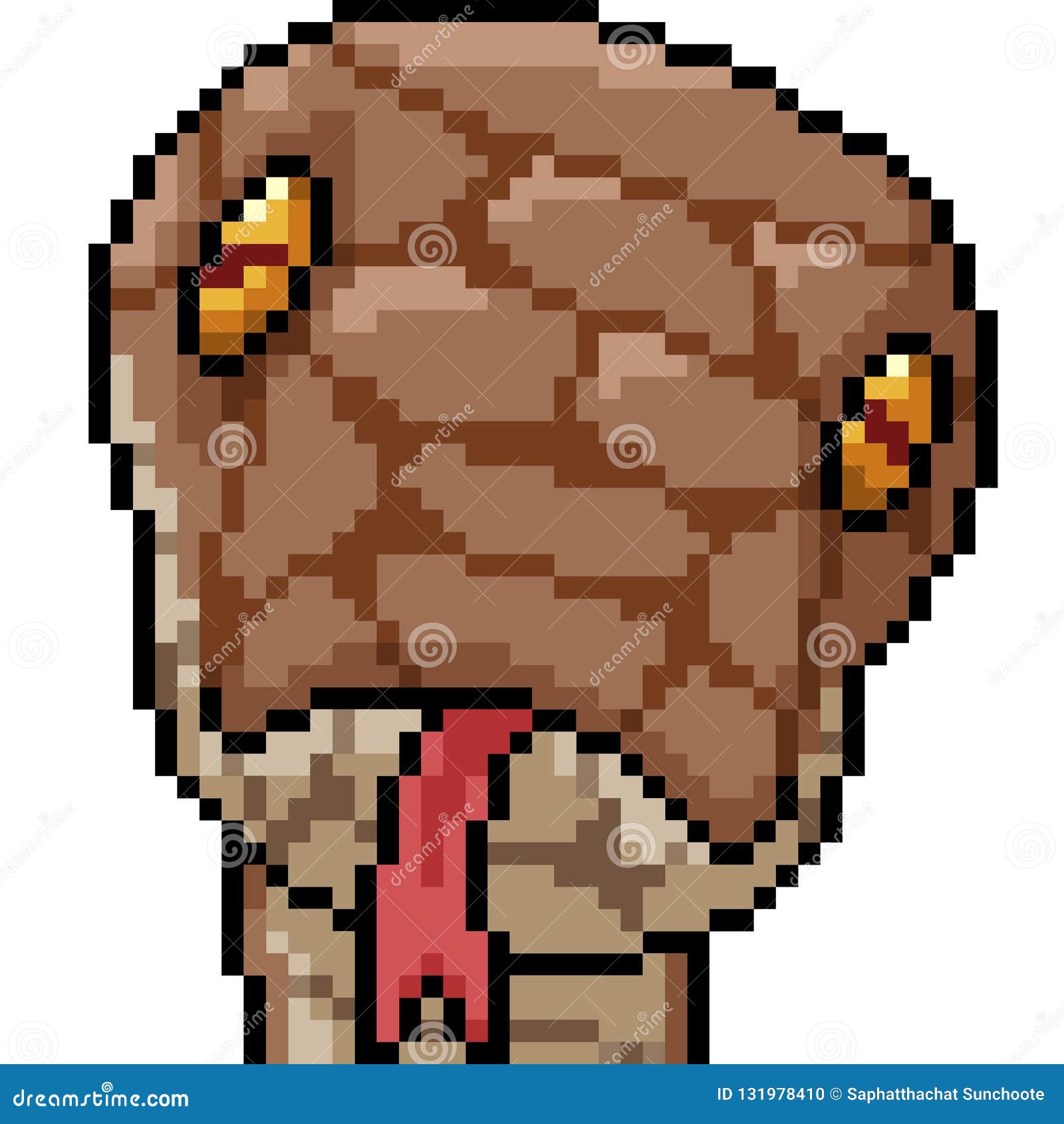 Vector Pixel Art Snake Head Stock Vector - Illustration of vector, wild ...