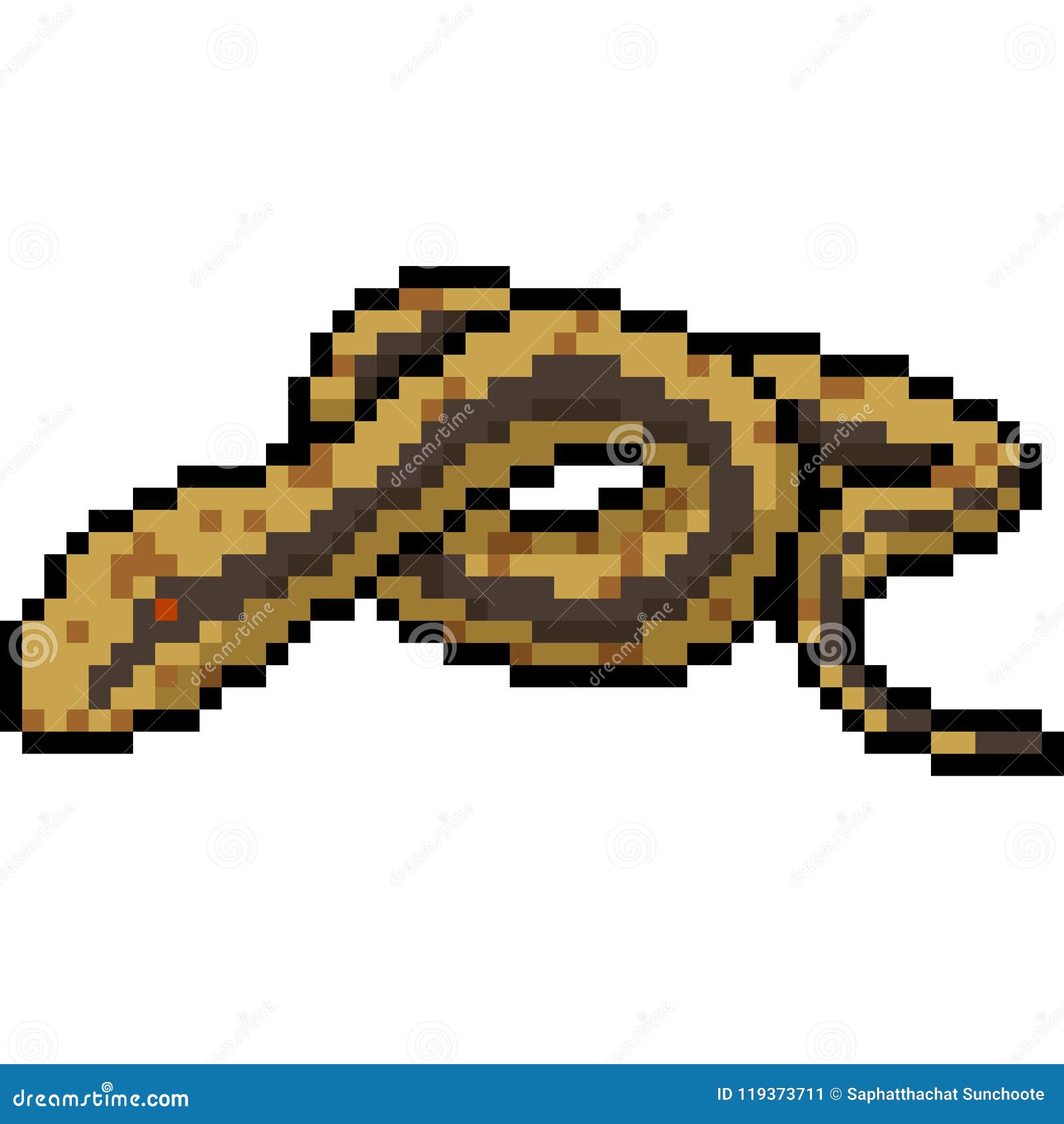 Vector pixel art snake stock vector. Illustration of cartoon - 119373711