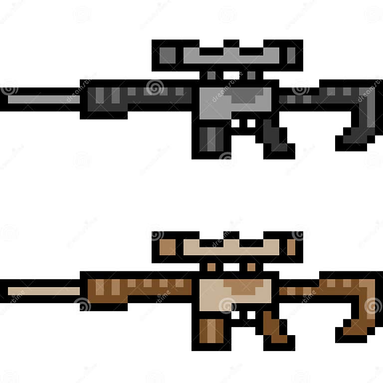 Vector pixel art sniper stock vector. Illustration of government ...
