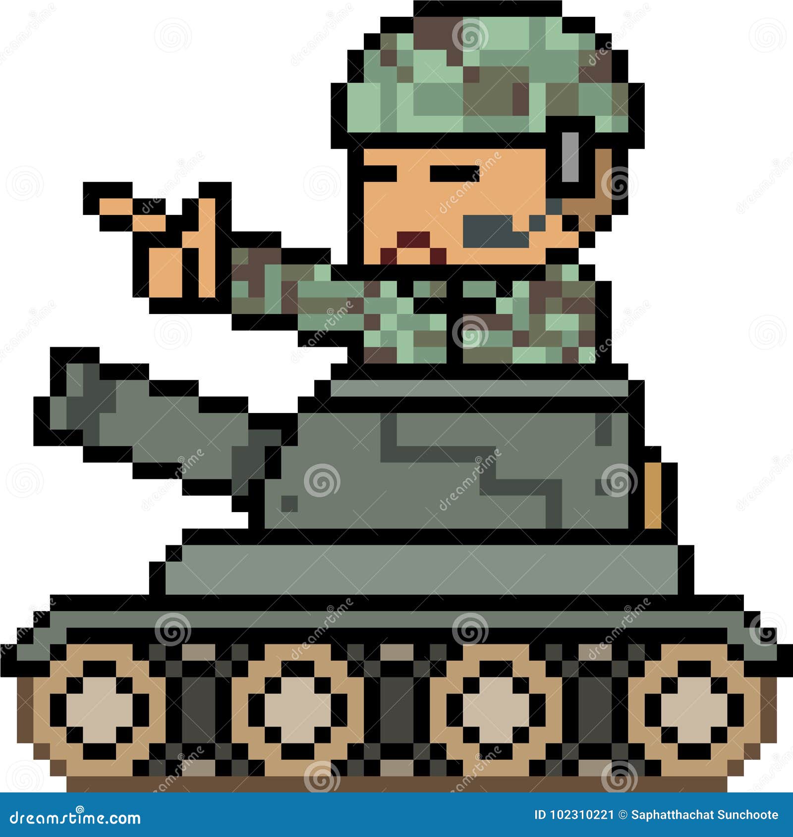 Vector pixel art soldier stock vector. Illustration of violence - 102310221