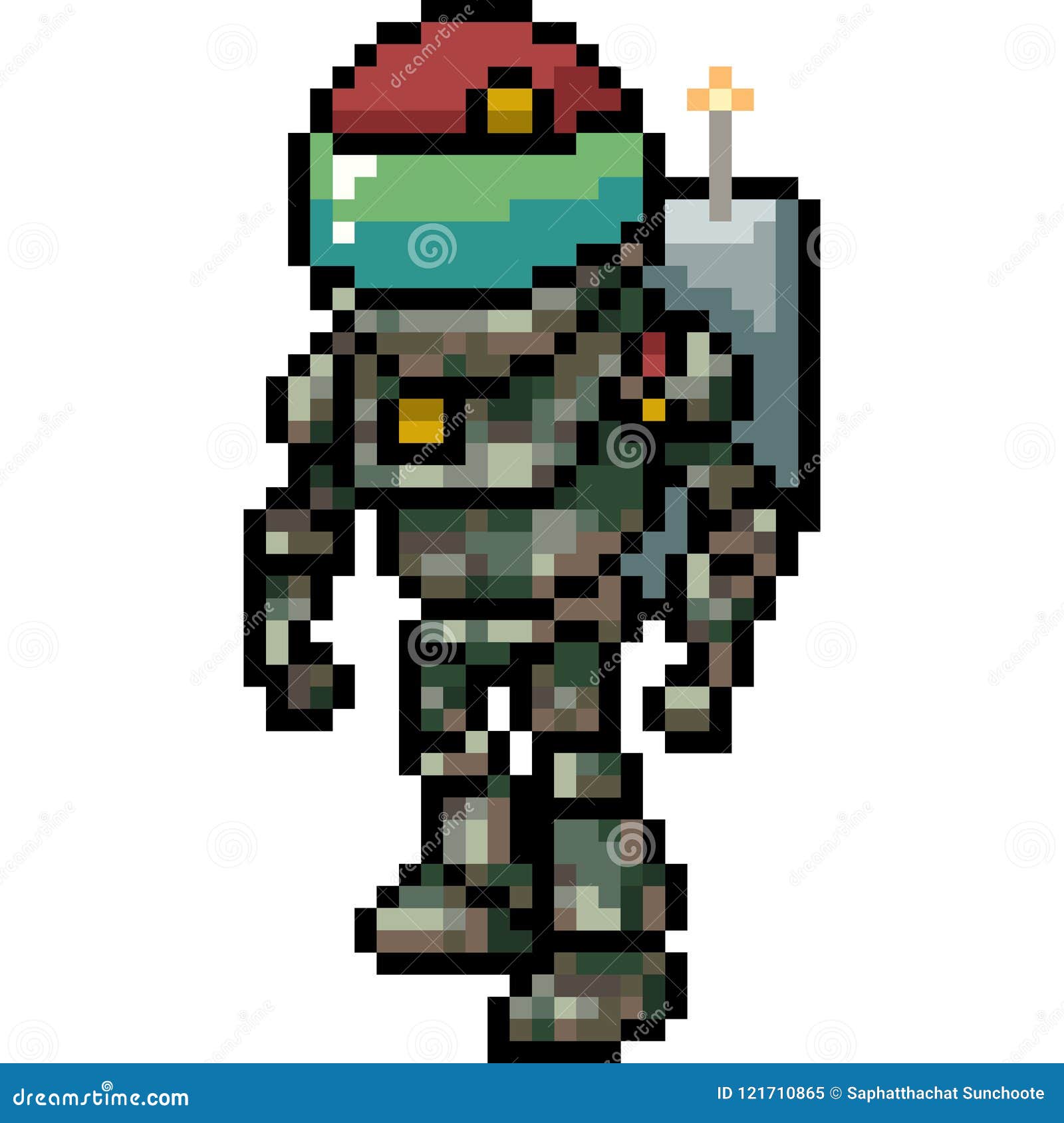 Vector Pixel Art Space Soldier Stock Vector - Illustration of remote ...