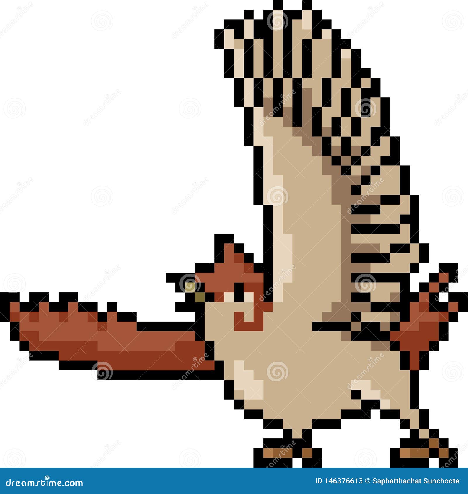 Vector Pixel Art Sparrow Action Stock Vector - Illustration of isolated ...