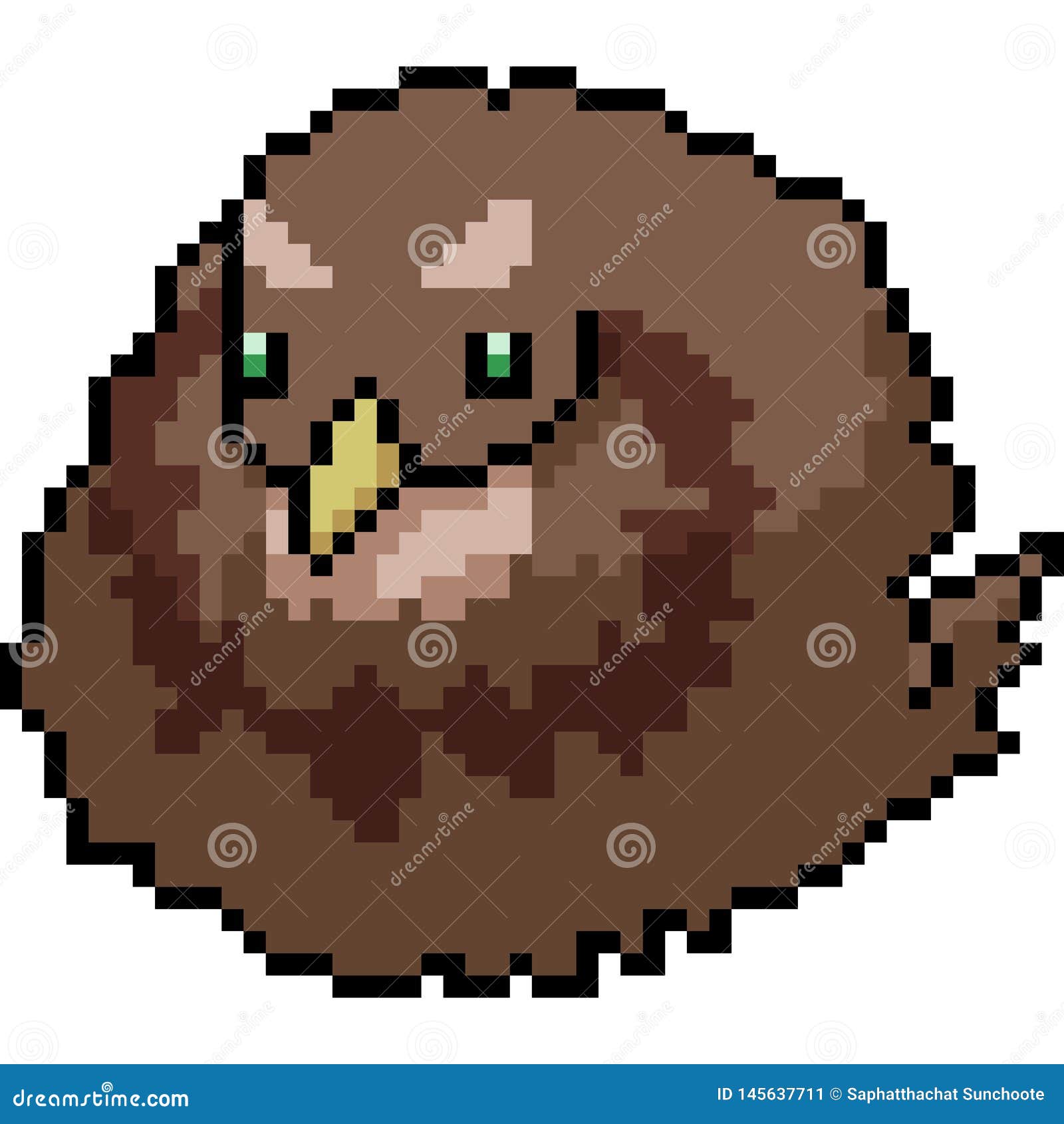 Vector Pixel Art Sparrow Fat Stock Vector - Illustration of pixel, bird ...