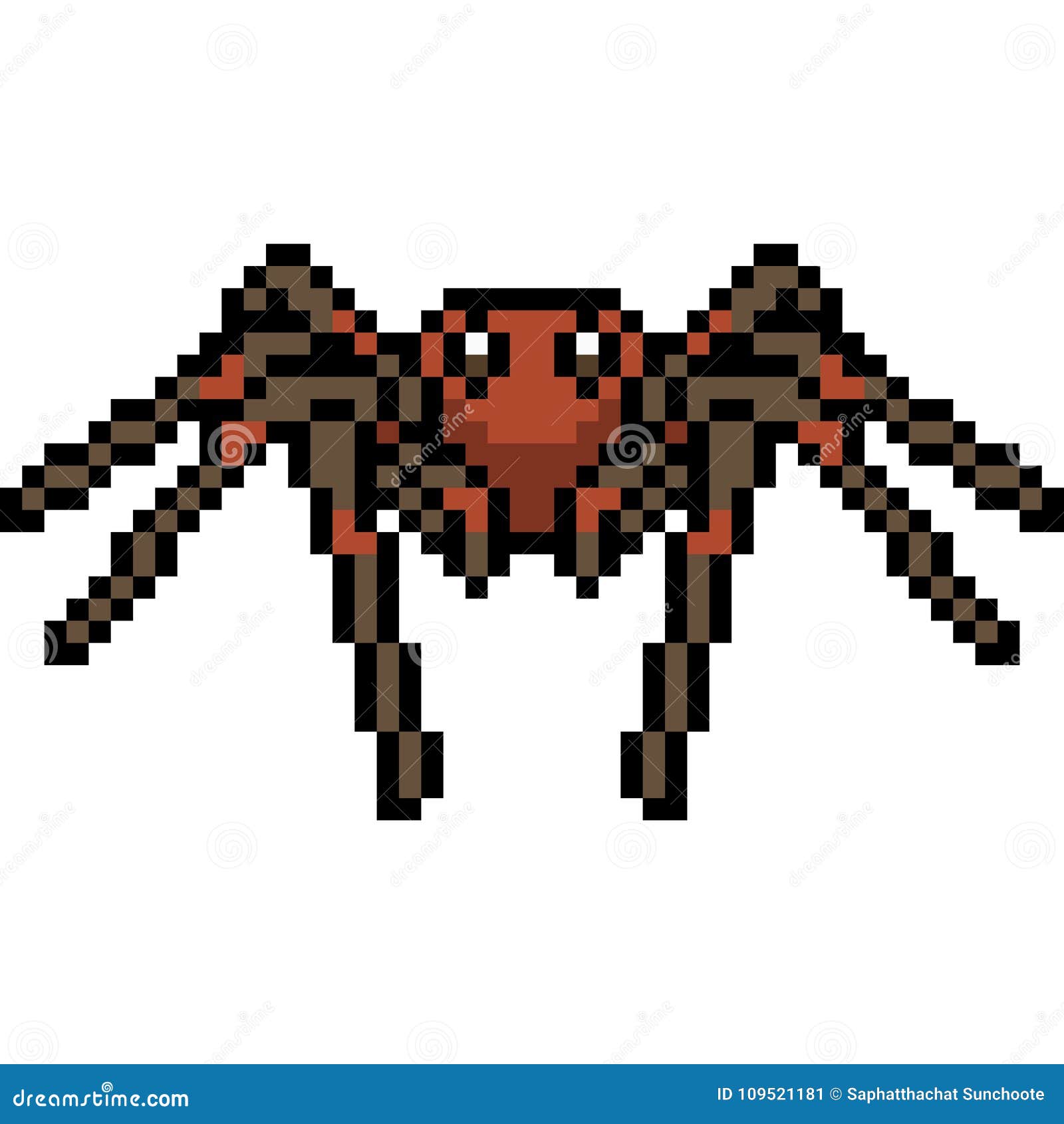 Vector pixel art spider stock vector. Illustration of dark - 109521181