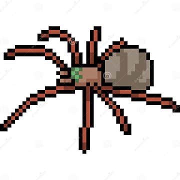 Vector pixel art spider stock vector. Illustration of pixel - 121637240