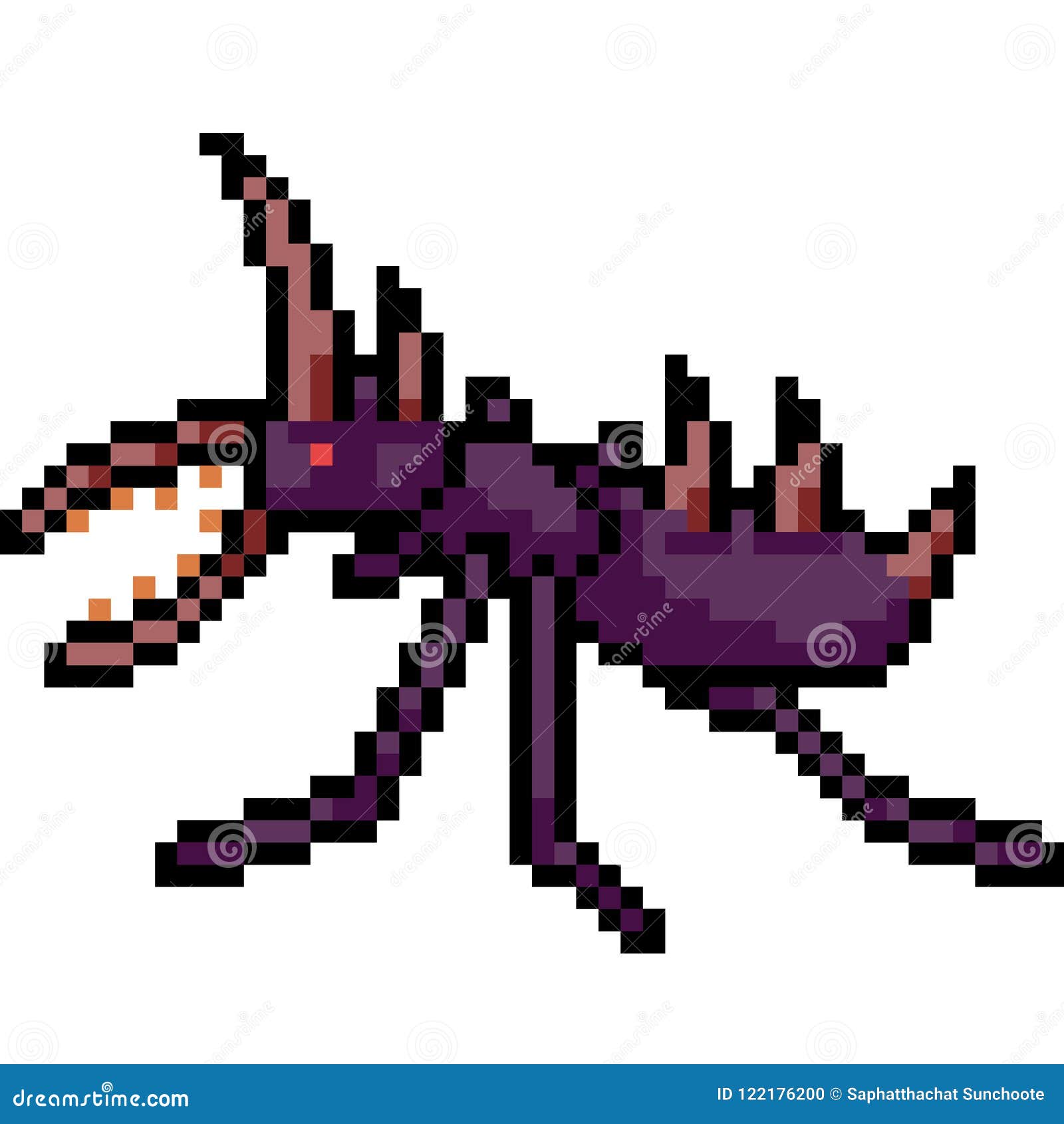 Vector Pixel Art Spike Beetle Stock Vector - Illustration of cute ...