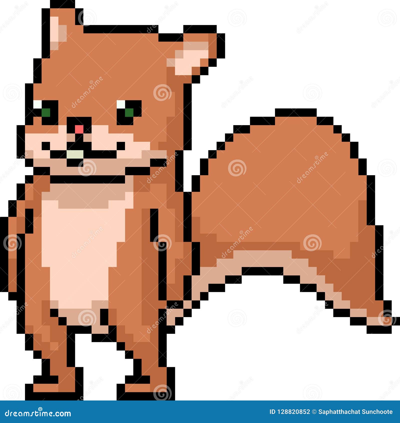 Vector Pixel Art Squirrel Stand | CartoonDealer.com #128820852