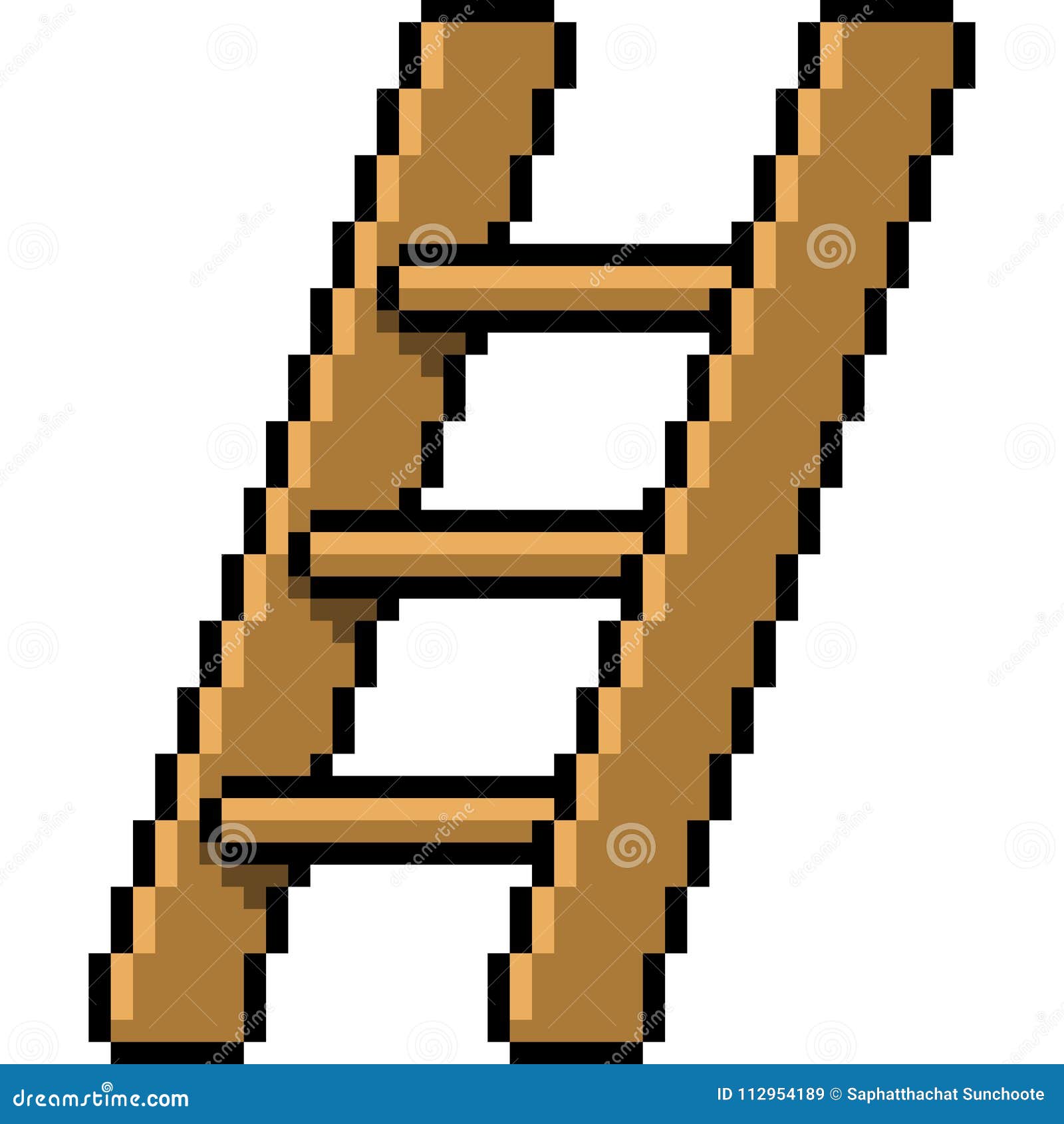Vector pixel art stair stock vector. Illustration of isolated - 112954189