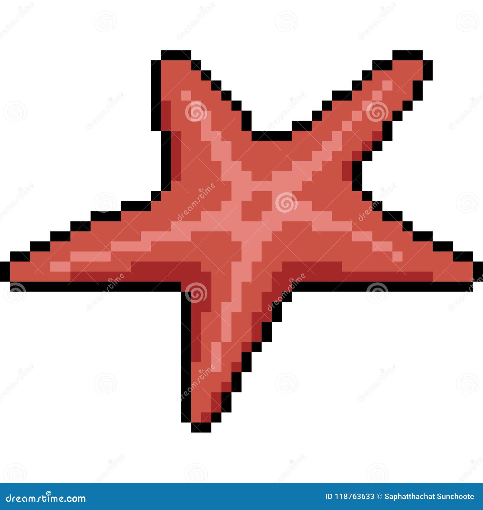 Red Starfish Pixel Art Vector Drawing | CartoonDealer.com #309731270