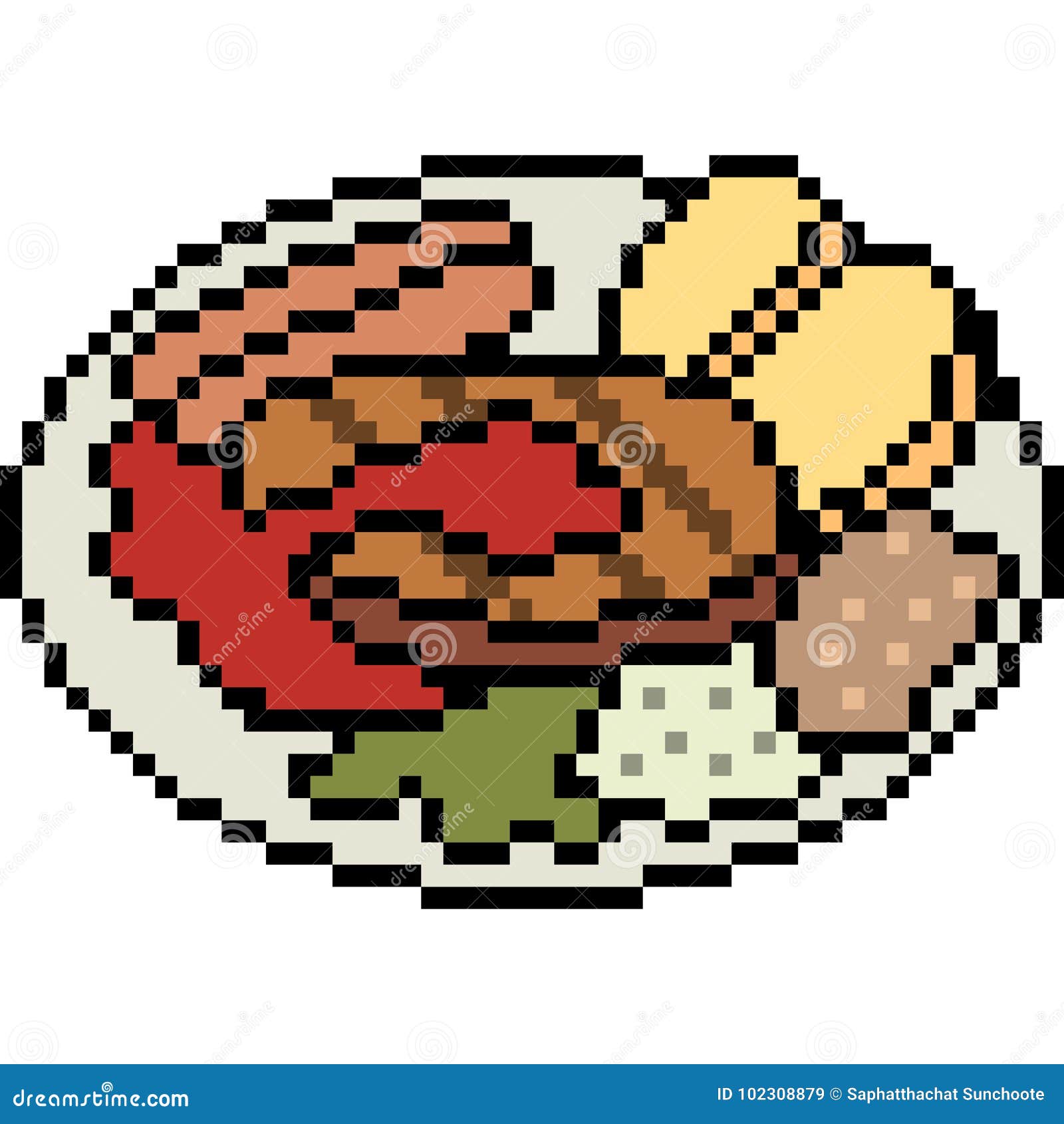 Vector pixel art steak stock vector. Illustration of steak - 102308879