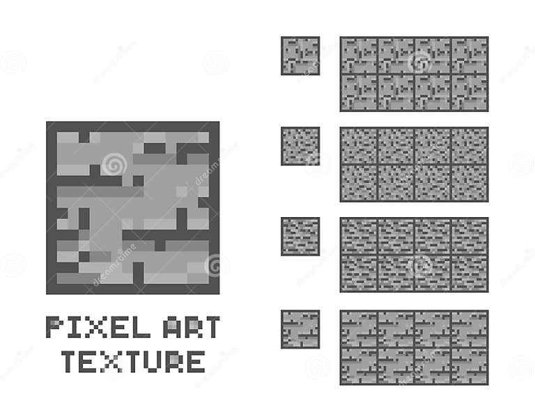 Vector Pixel Art Stone Texture. Stone Wall Pattern. Retro Game Element ...