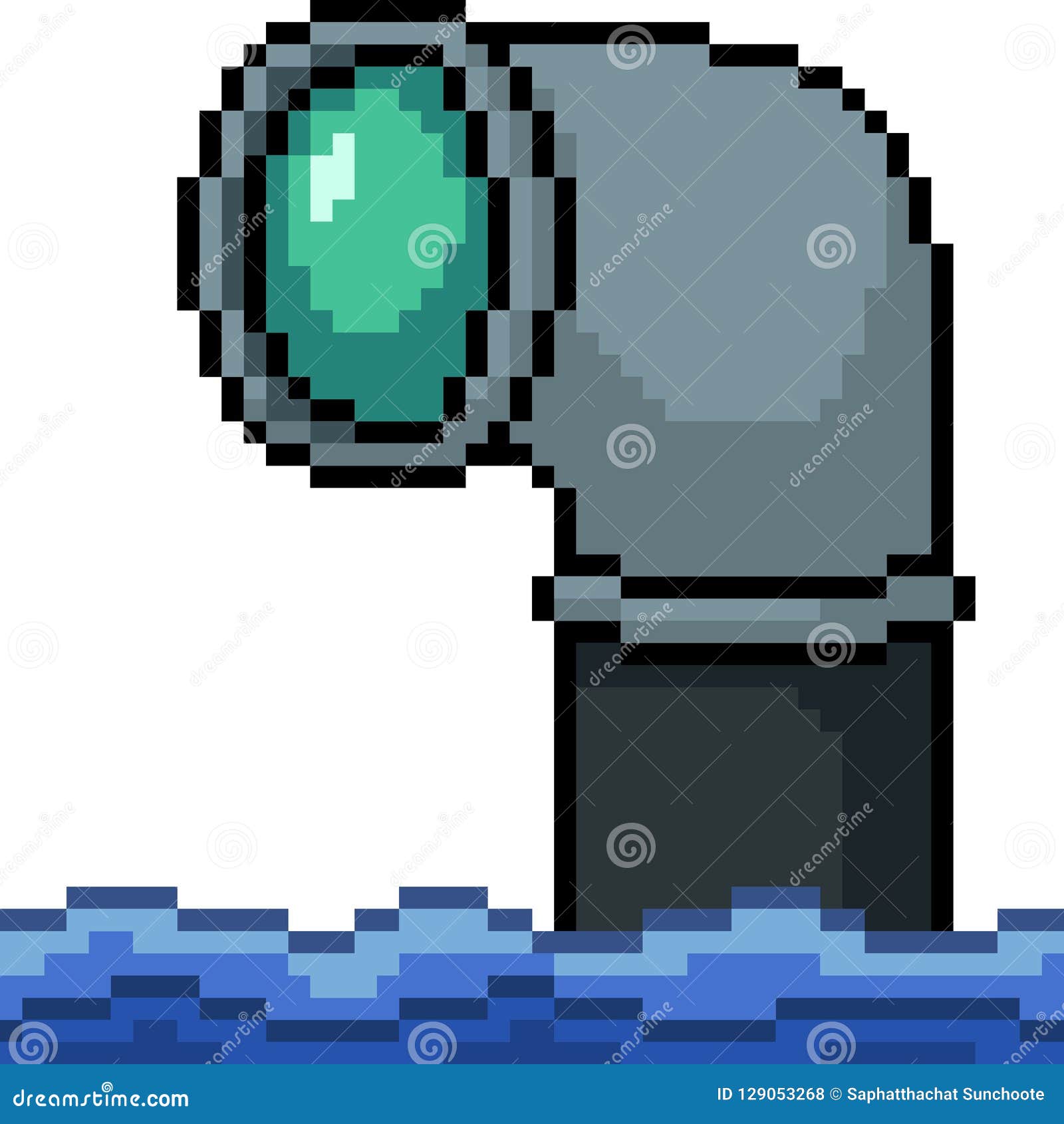 Pixel Art Submarine Icon For 8bit Game Cartoon Vector | CartoonDealer ...