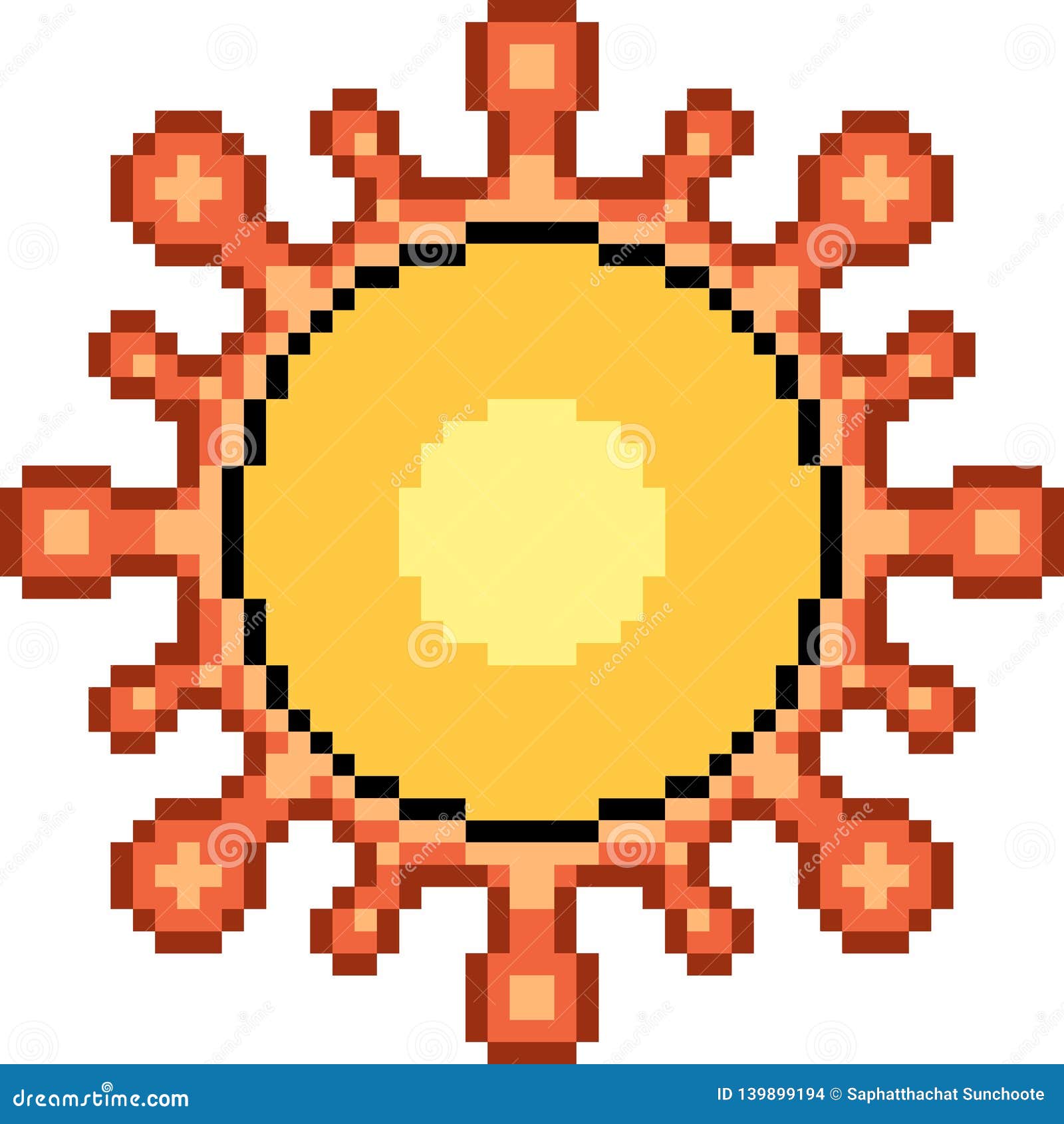 Vector pixel art sun stock vector. Illustration of white - 139899194