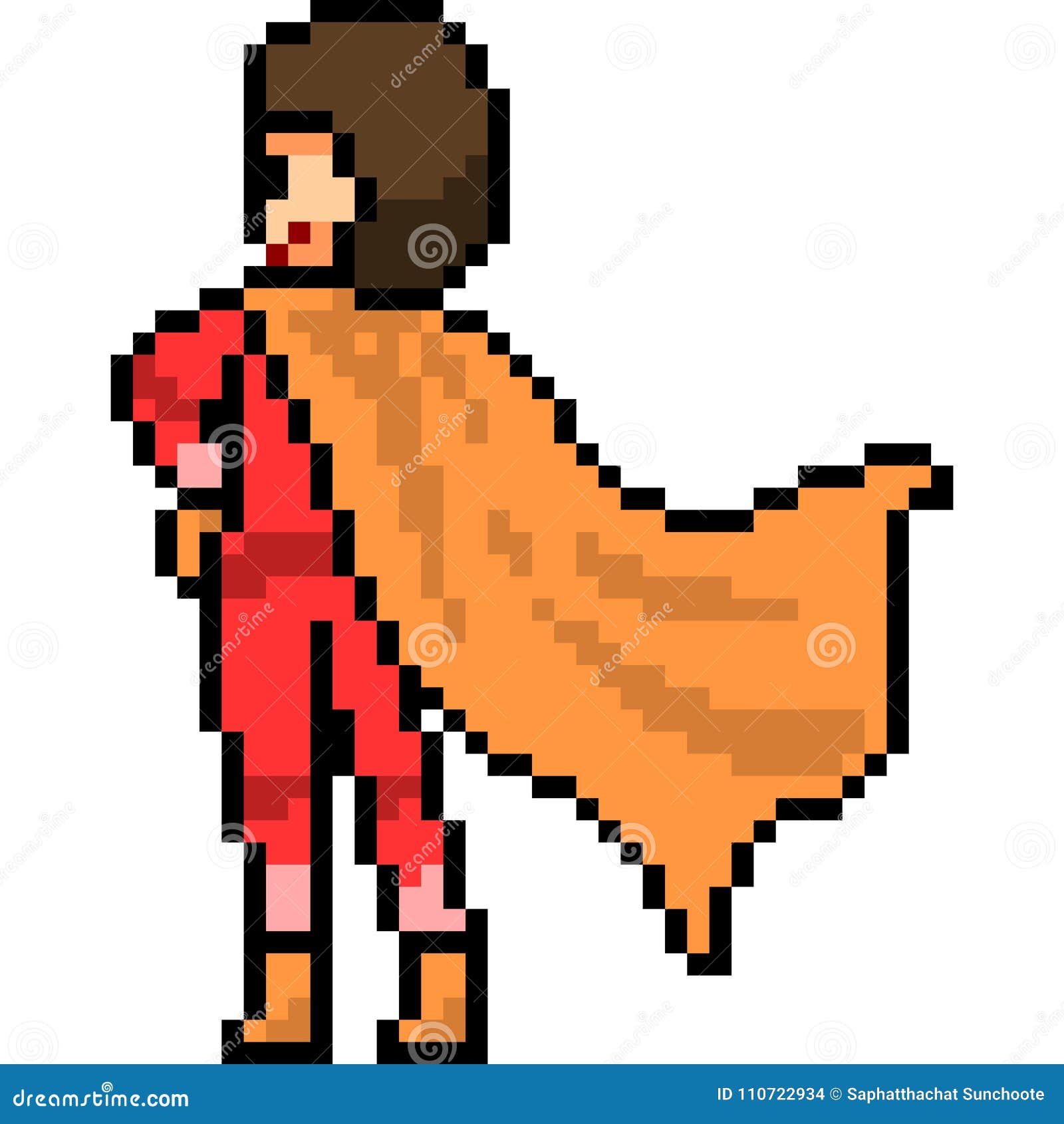 Vector pixel art superhero stock vector. Illustration of comic - 110722934