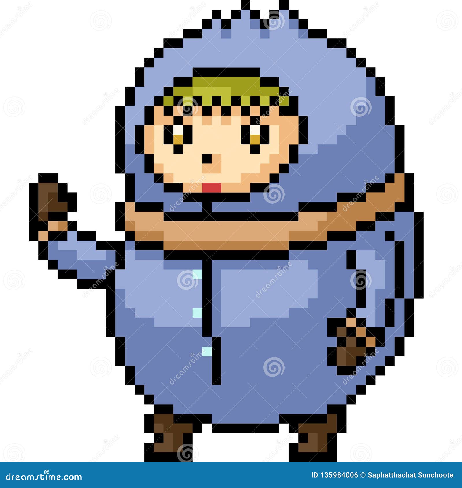 Vector Pixel Art Sweater Kid Stock Vector - Illustration of vector ...