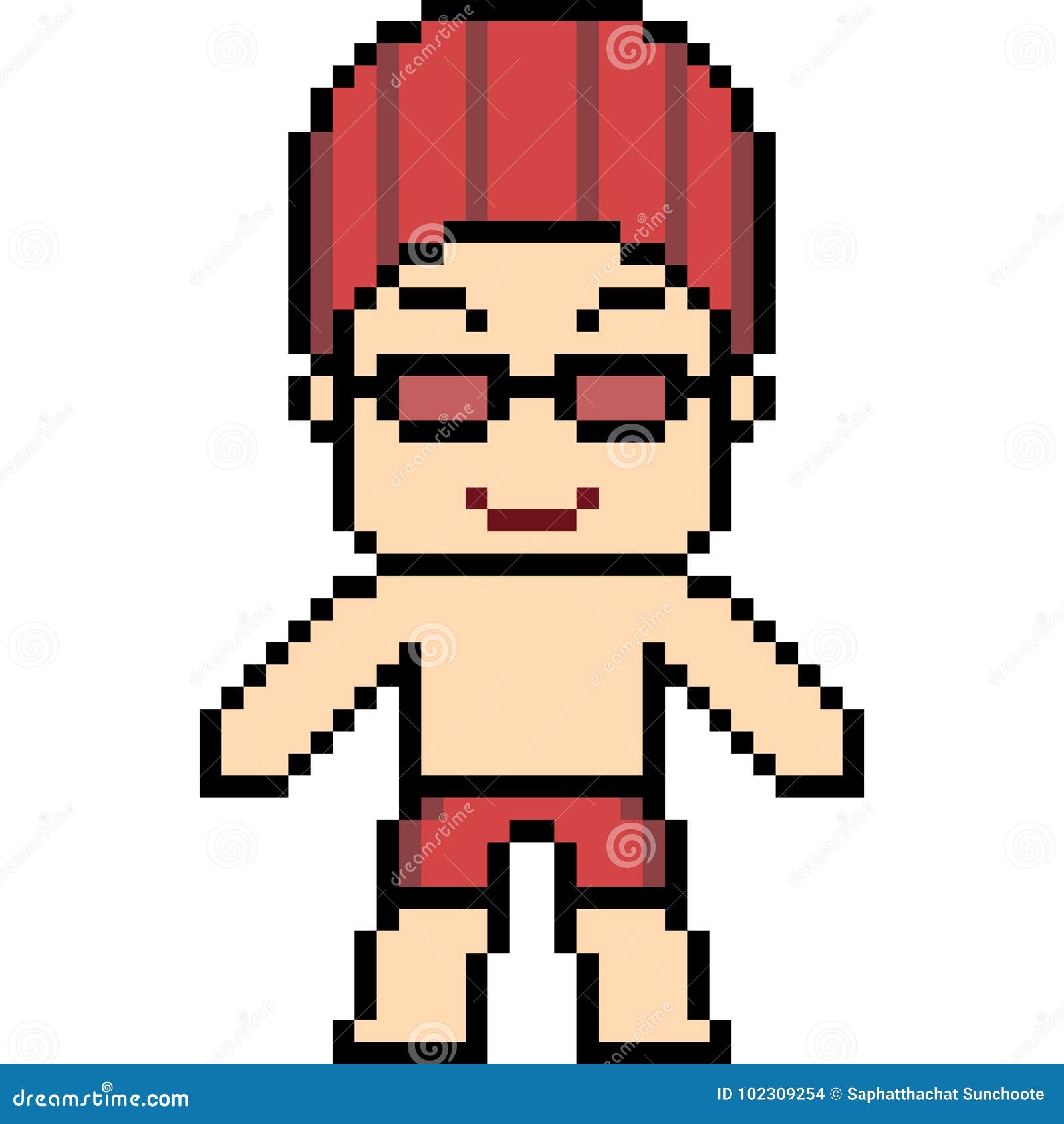 Pixel Art Dive Underwater Vector Illustration | CartoonDealer.com #93339298