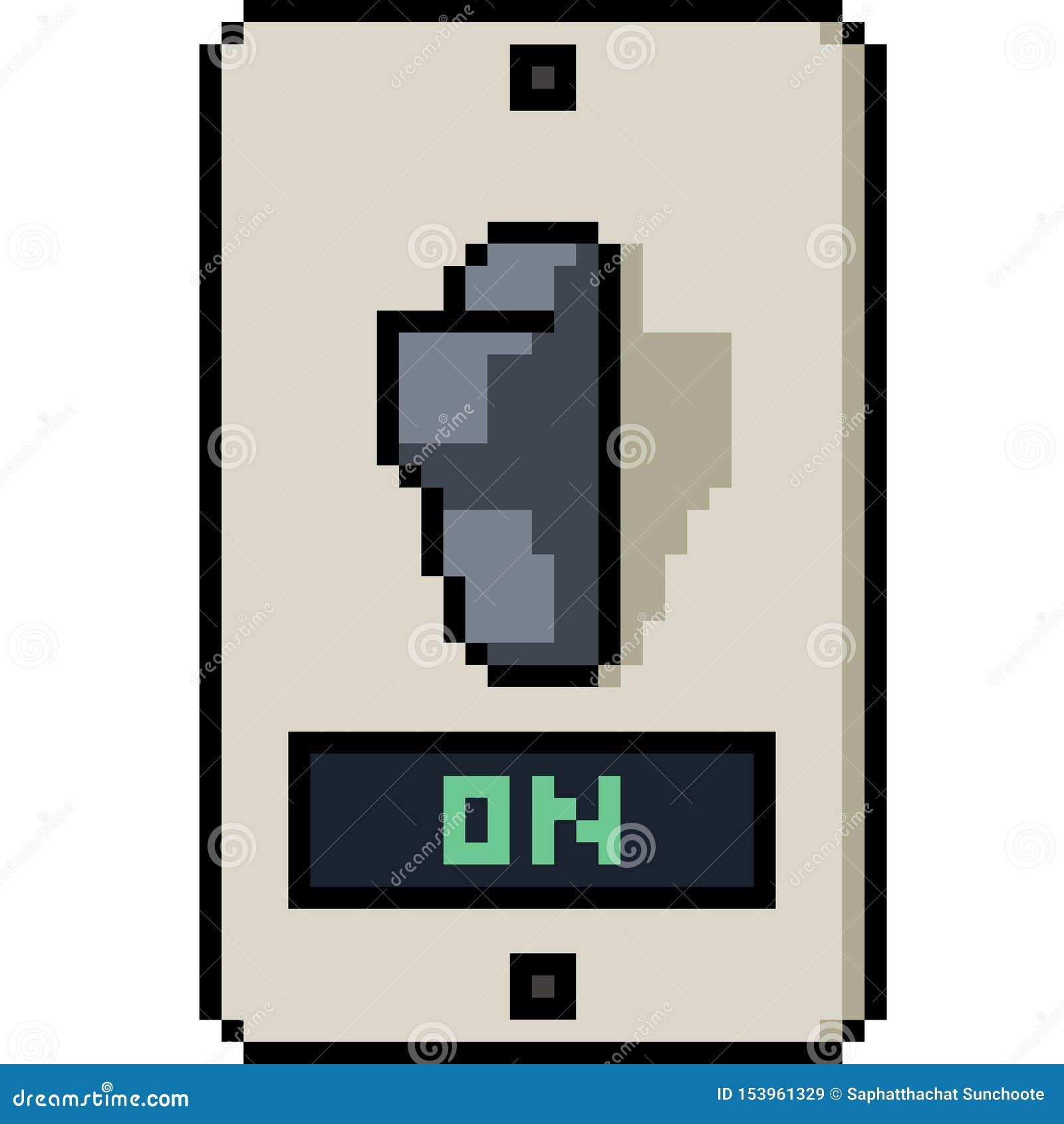 Vector pixel art switch on stock vector. Illustration of house - 153961329