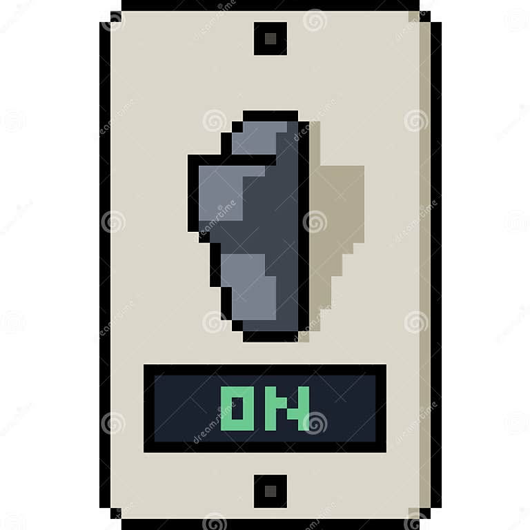 Vector pixel art switch on stock vector. Illustration of house - 153961329