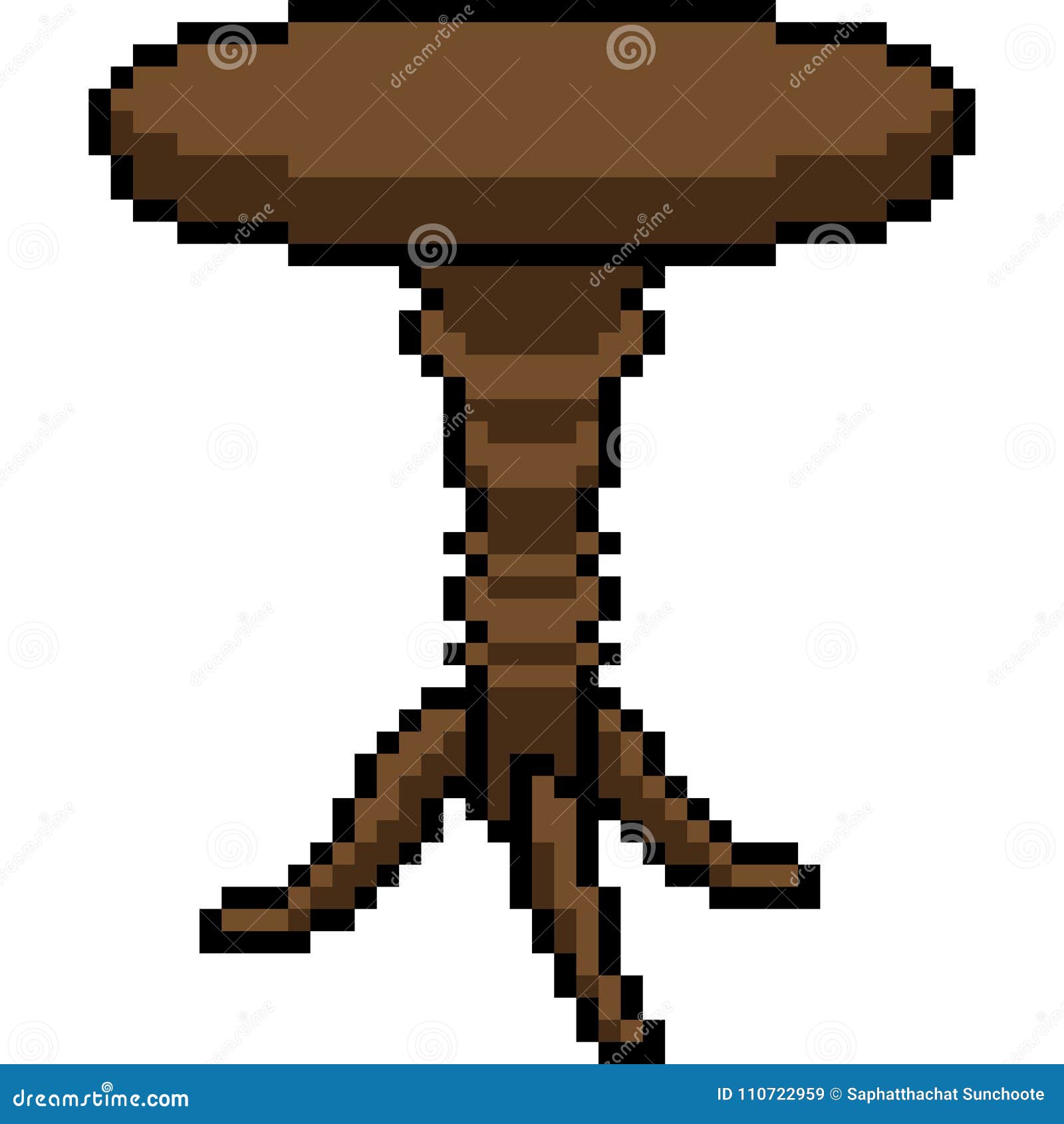 Vector pixel art table stock vector. Illustration of round - 110722959
