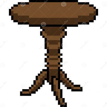 Vector pixel art table stock vector. Illustration of round - 110722959