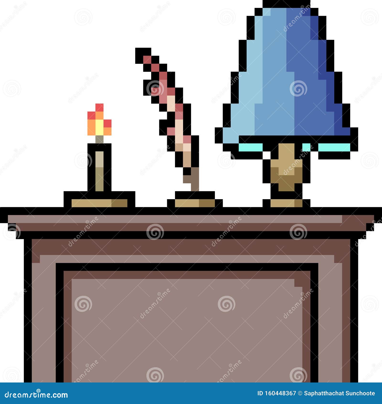 Vector pixel art table stock vector. Illustration of white - 160448367