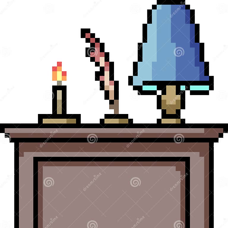 Vector pixel art table stock vector. Illustration of white - 160448367