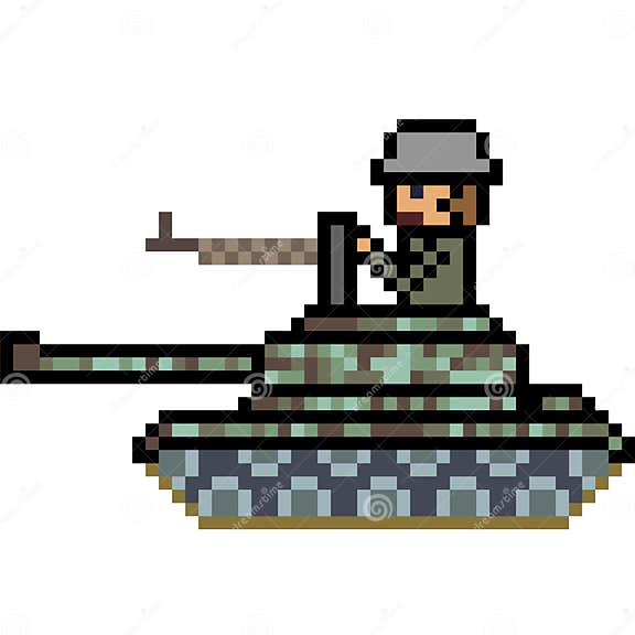 Vector pixel art tank stock vector. Illustration of soldier - 102310273