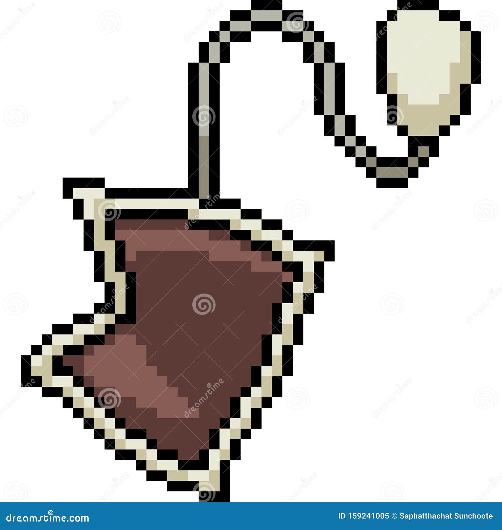 Vector pixel art tea bag stock vector. Illustration of isolated - 159241005