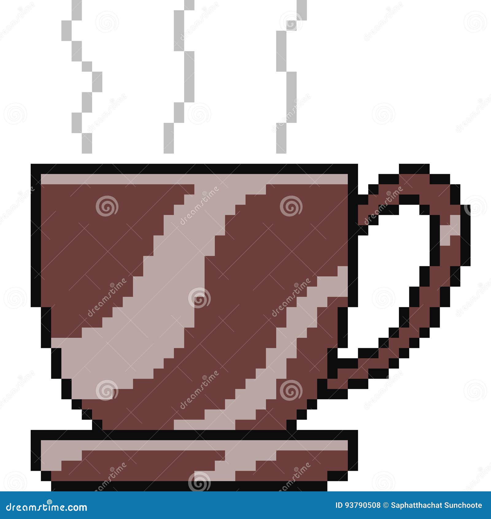 Vector pixel art tea cup stock vector. Illustration of vector - 93790508