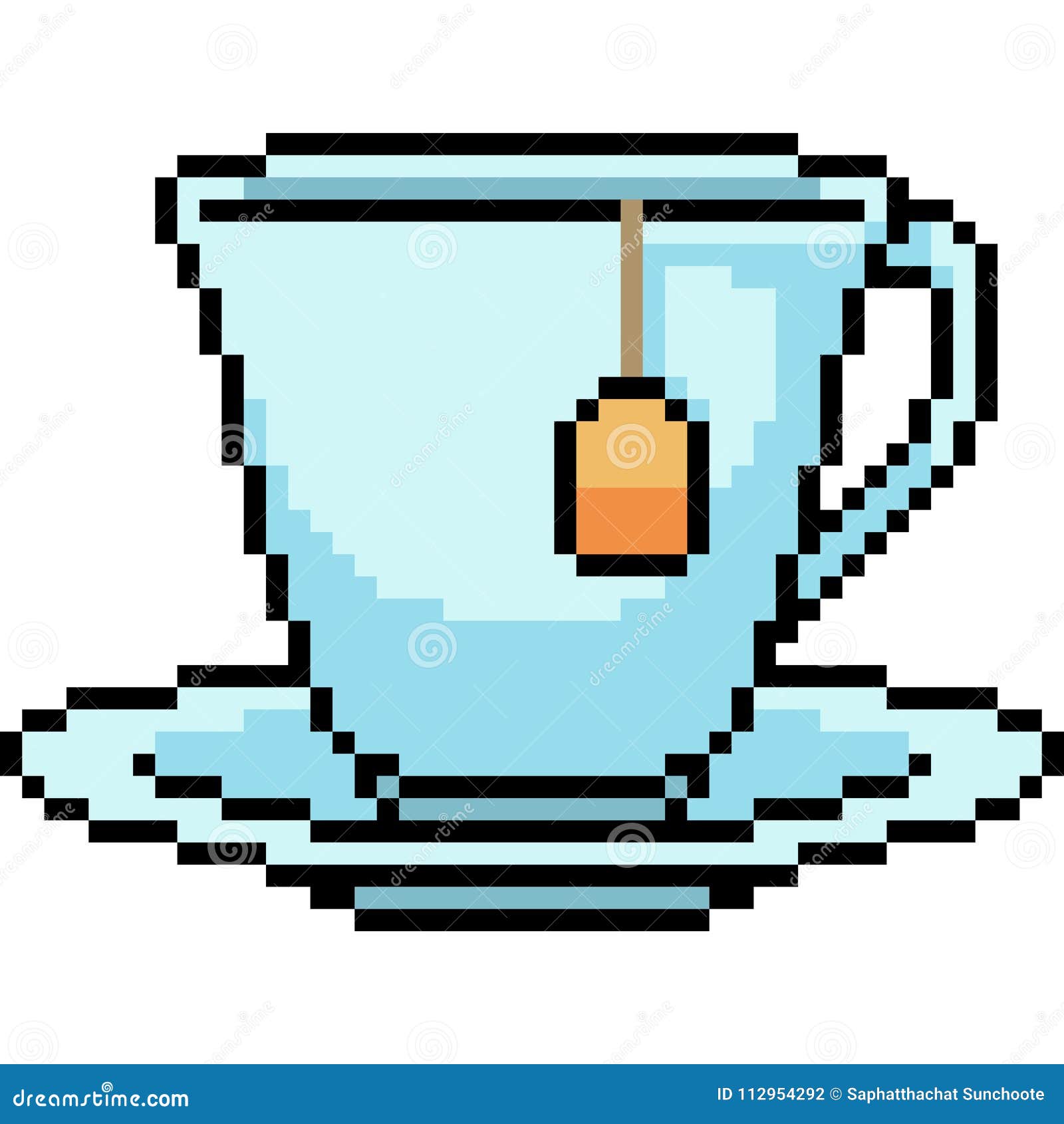 Vector pixel art tea cup stock vector. Illustration of cute - 112954292