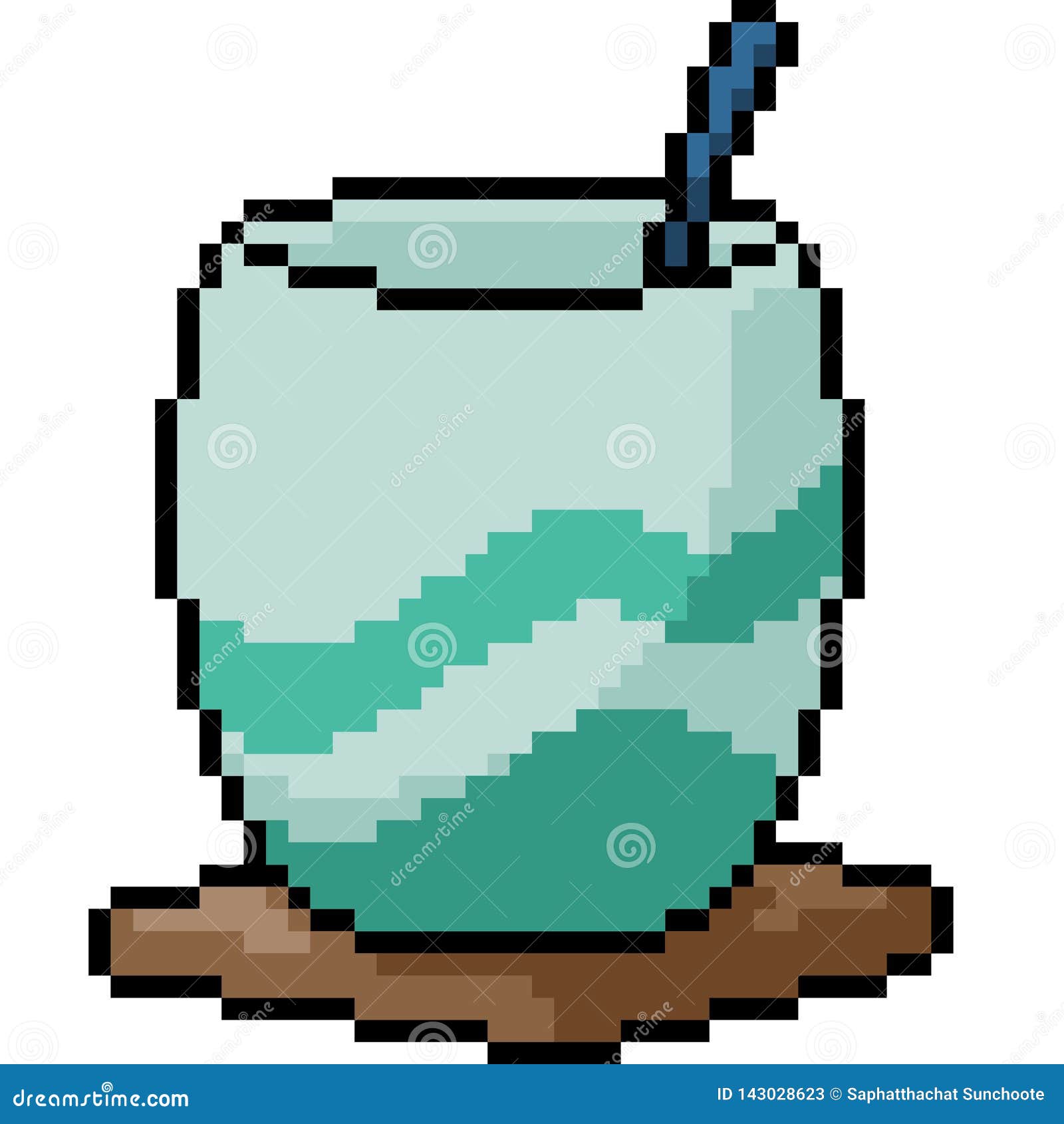 Vector pixel art tea cup stock vector. Illustration of drink - 143028623